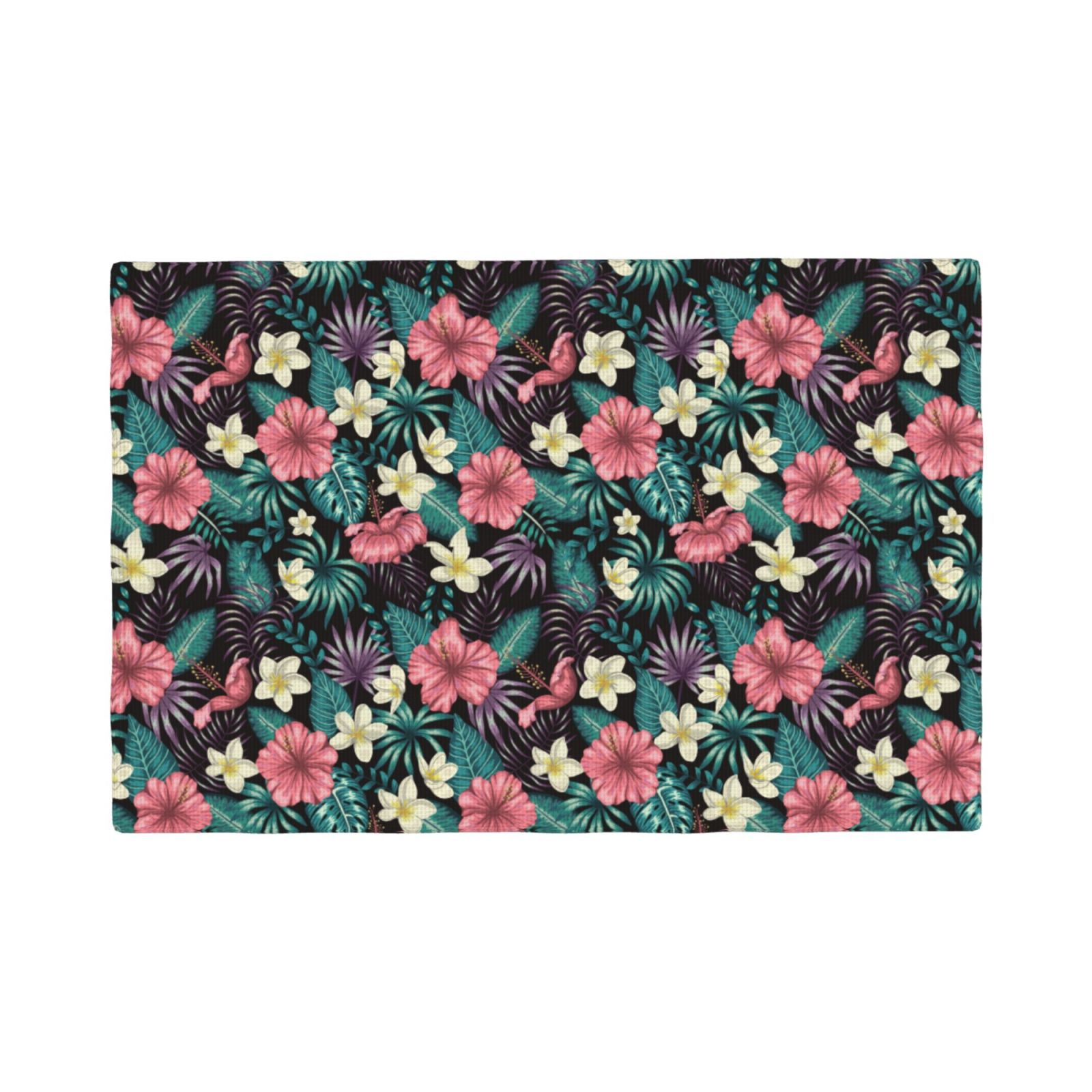 Rocae Green Tropical Leaves Printed Heat Resistant Place Mats,Classic ...