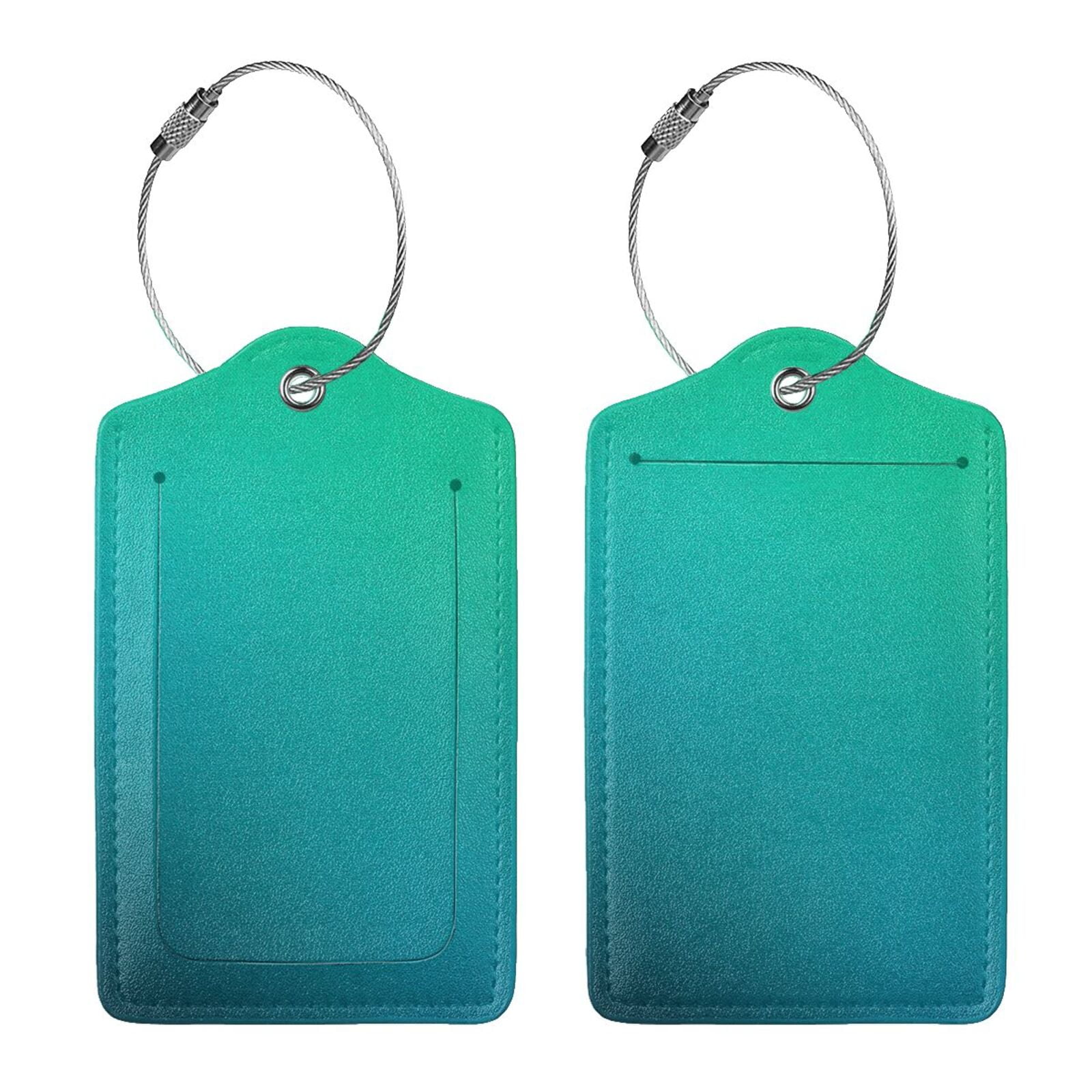 Rocae Green Turquoise Teal for Leather Luggage Baggage Tags ID Label ...