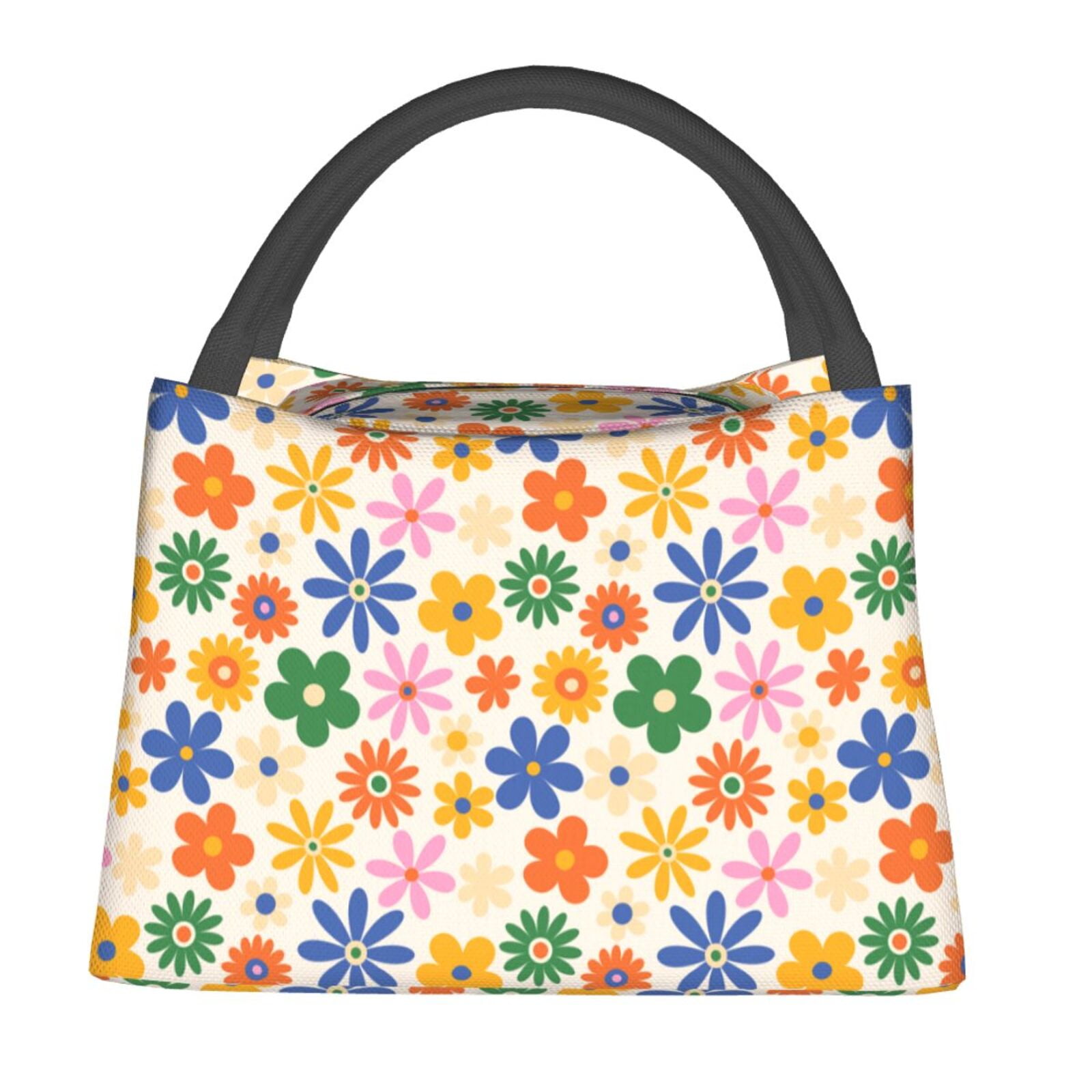 Rocae Groovy Daisy Flowers for Insulated Lunch Bag for Women Men,Large ...