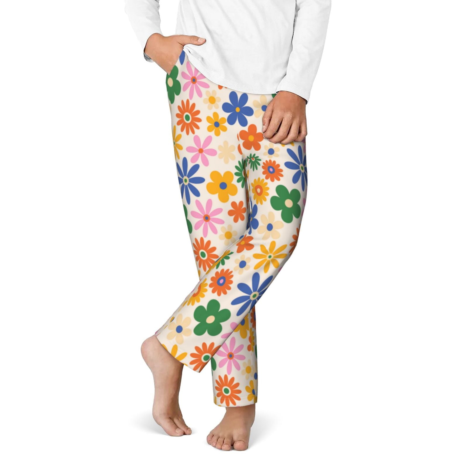 Rocae Groovy Daisy Flowers for Teenagers' Pajama Pants,Girls lounge ...