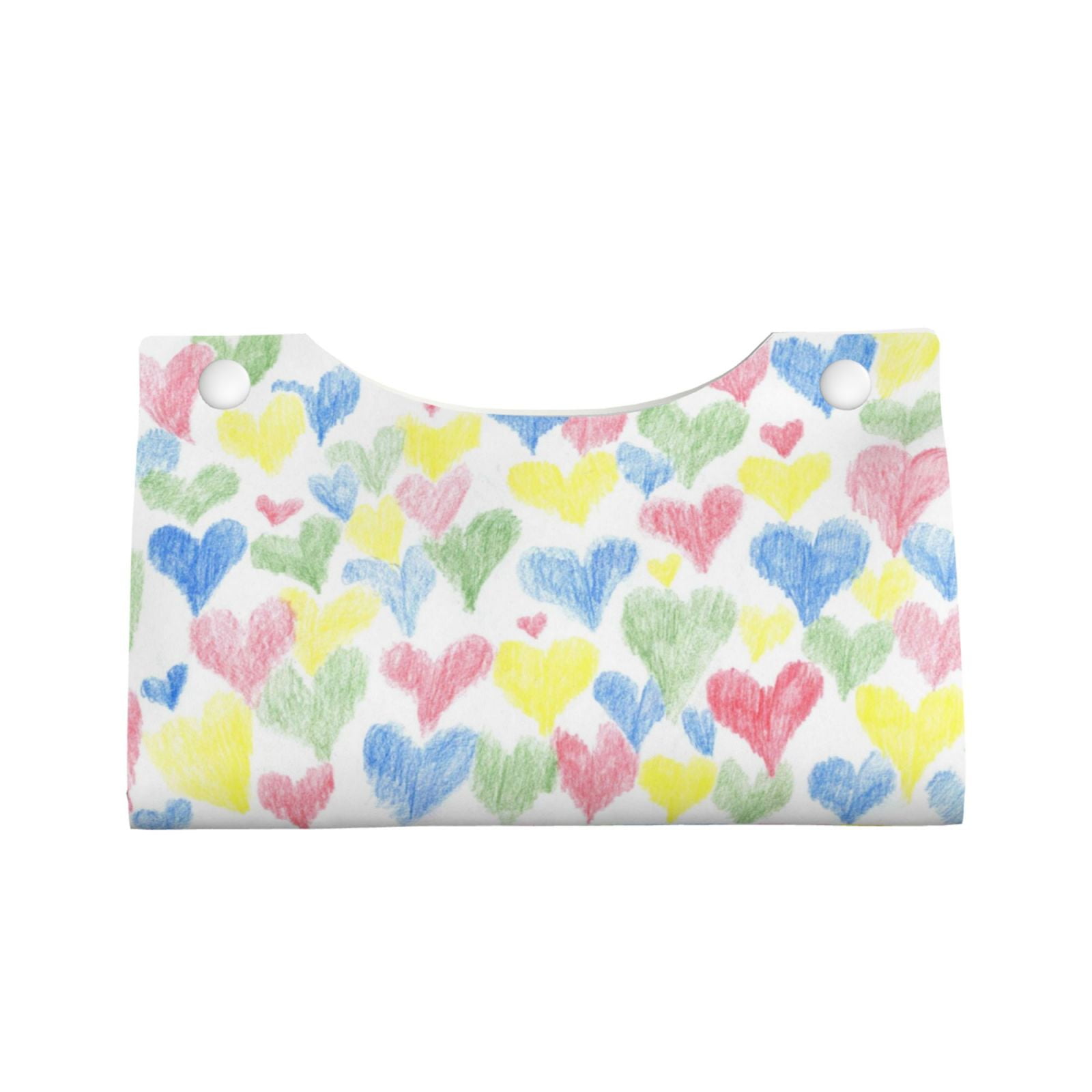 Rocae Hand Drawn Colored Hearts Print Long Tissue Box Lid Durable ...
