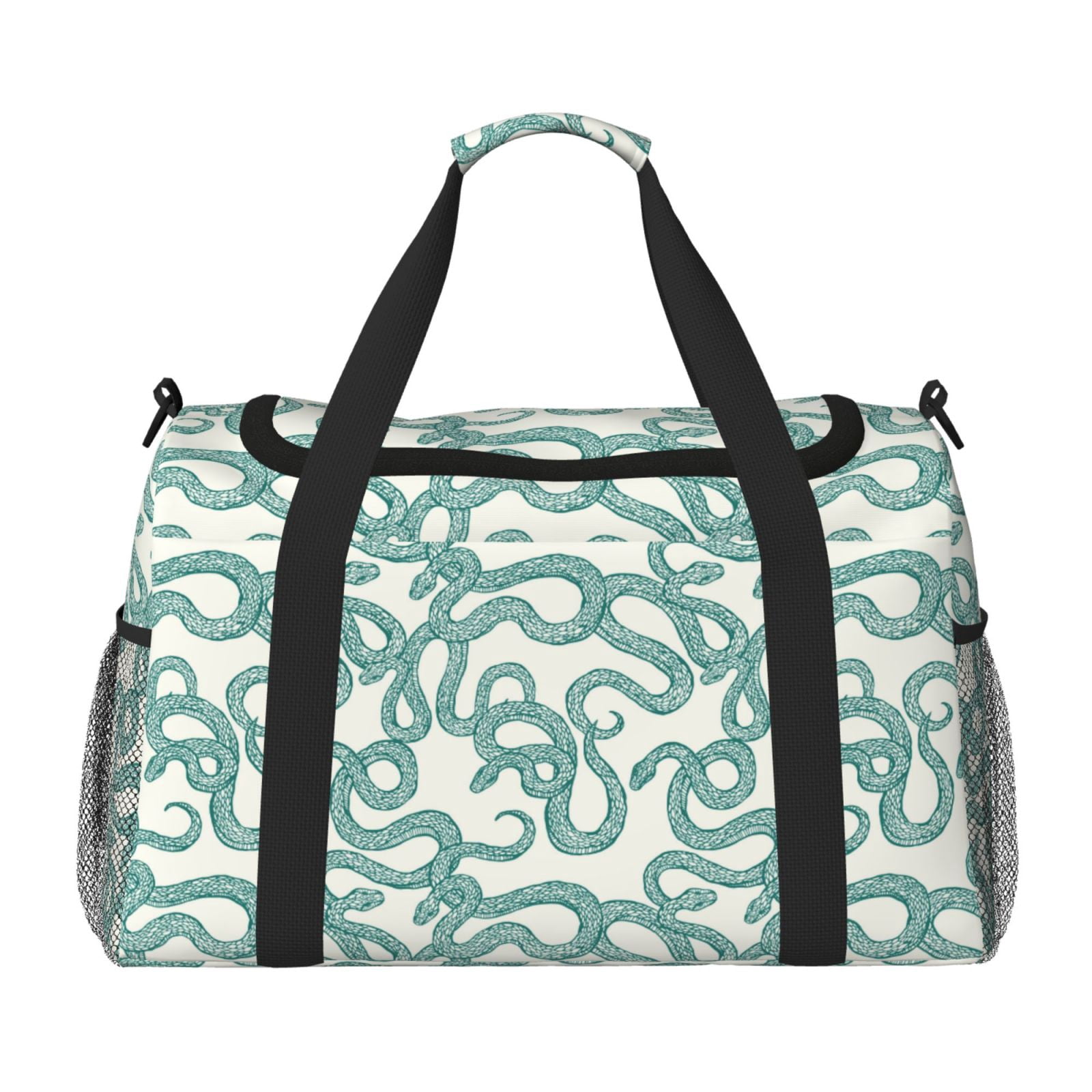 Rocae Hand Drawn Snake Print Hand Travel Bag Travel Duffel Bag and ...