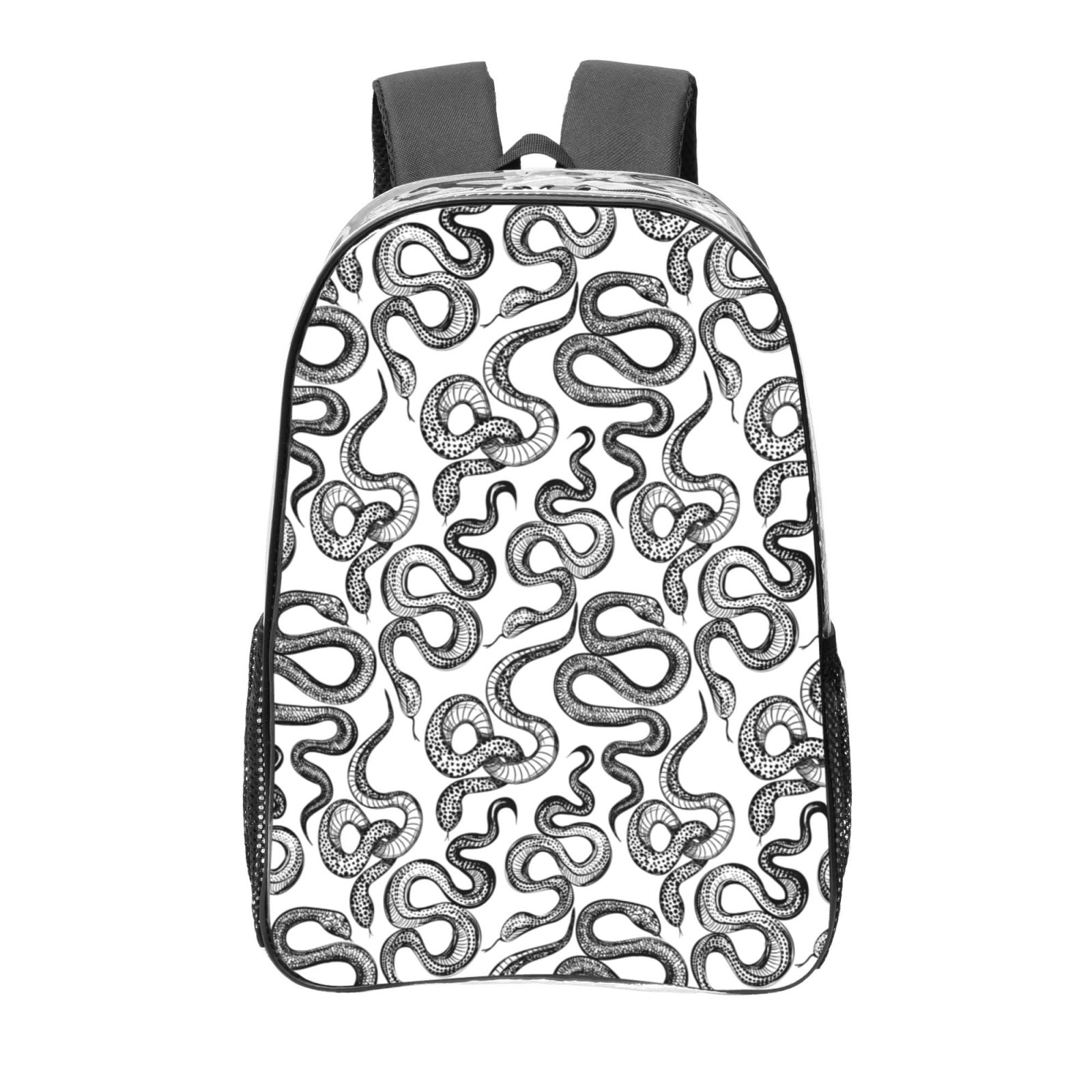 Rocae Hand Drawn Snake for 16inch Clear Backpack Transparent School ...