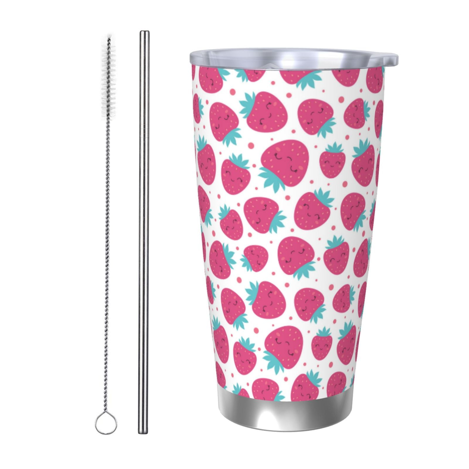 Rocae Hand Drawn Strawberry for 20 Ounces Stainless Steel Insulted ...