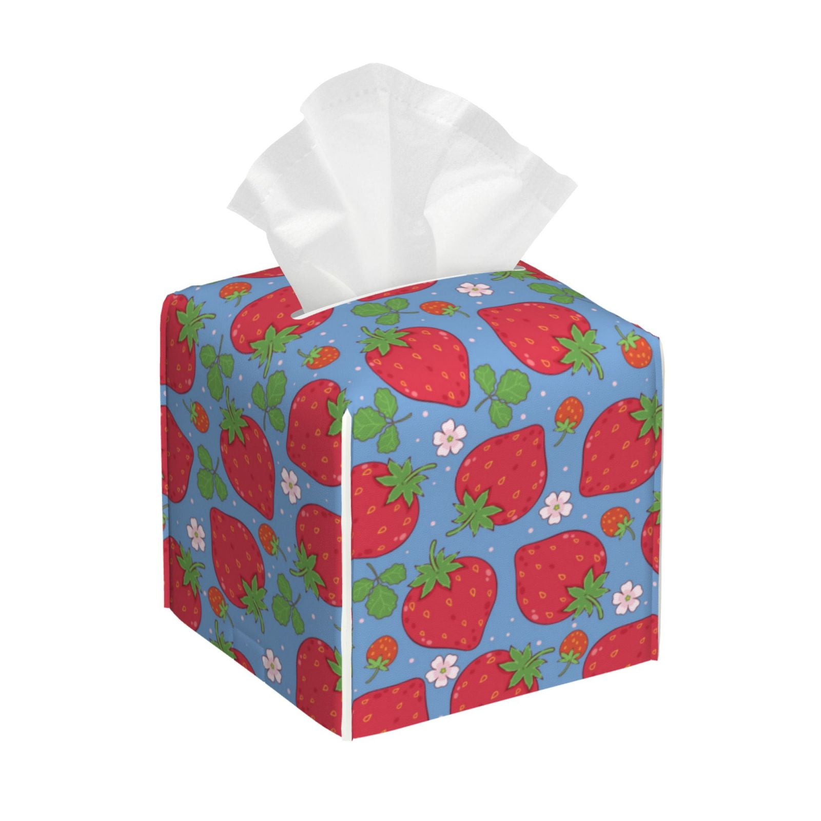 Rocae Hand Drawn Strawberry for High-grade Leather Tissue Box ...