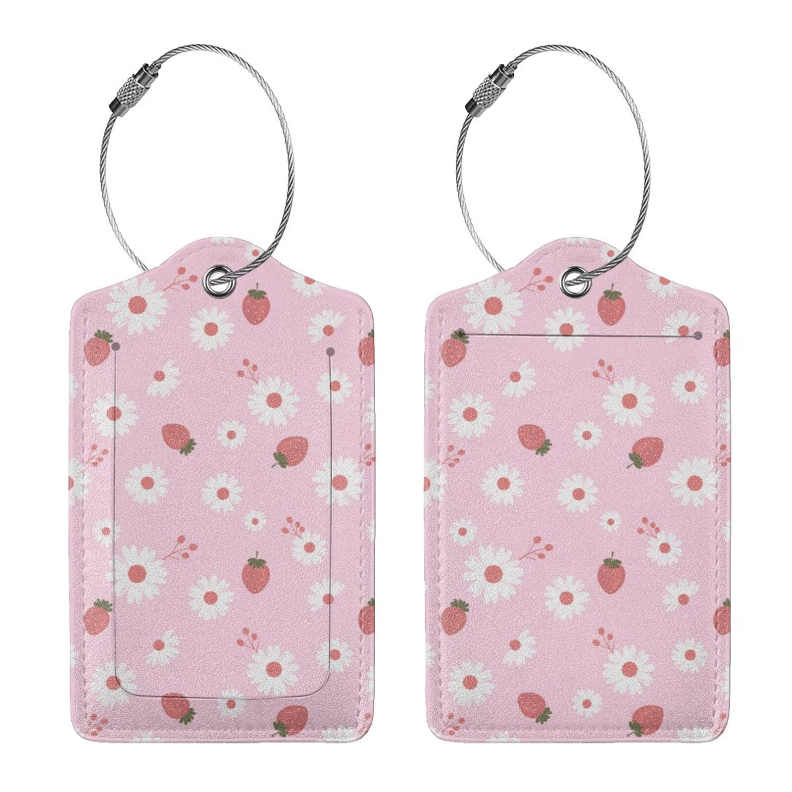 Rocae Hand Drawn Strawberry for Leather Luggage Baggage Tags ID Label ...