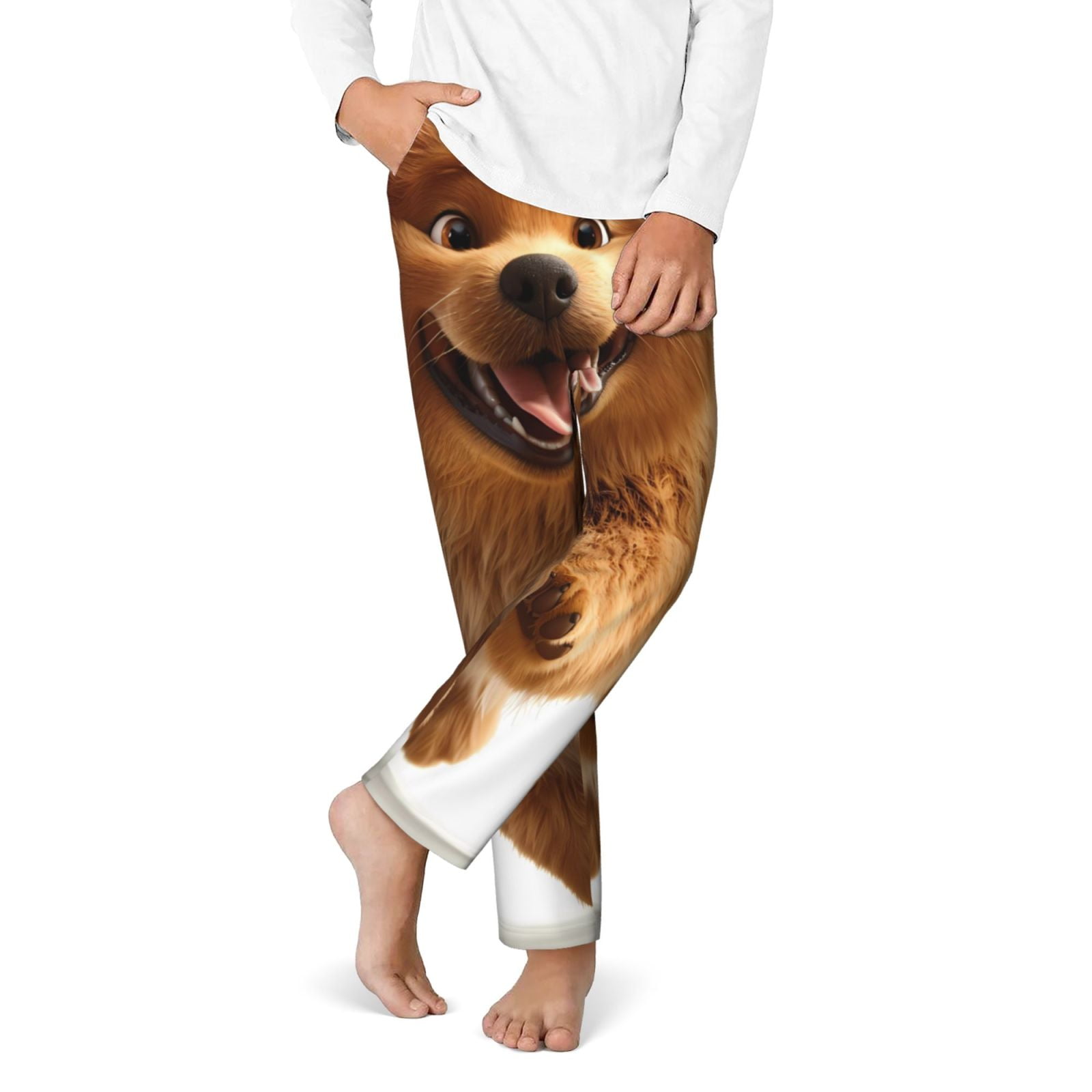 Rocae Happy Fluffy Running Dog for Teenagers' Pajama Pants,Girls lounge ...