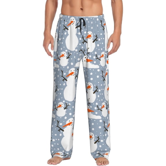Rocae Happy Snowmen Snowfall Mens Pajama Pants Pj Pants Mens Lounge ...