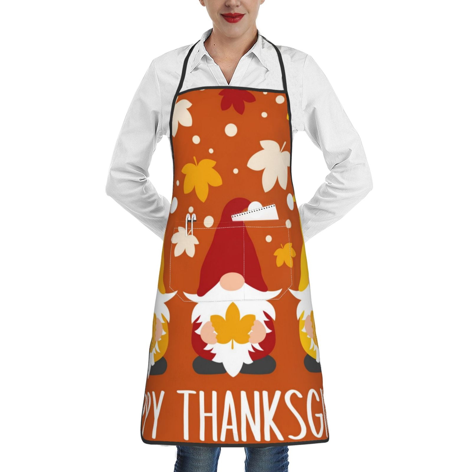 Rocae Happy Thanksgiving Three Gnomes for Kitchen Aprons for Women ...