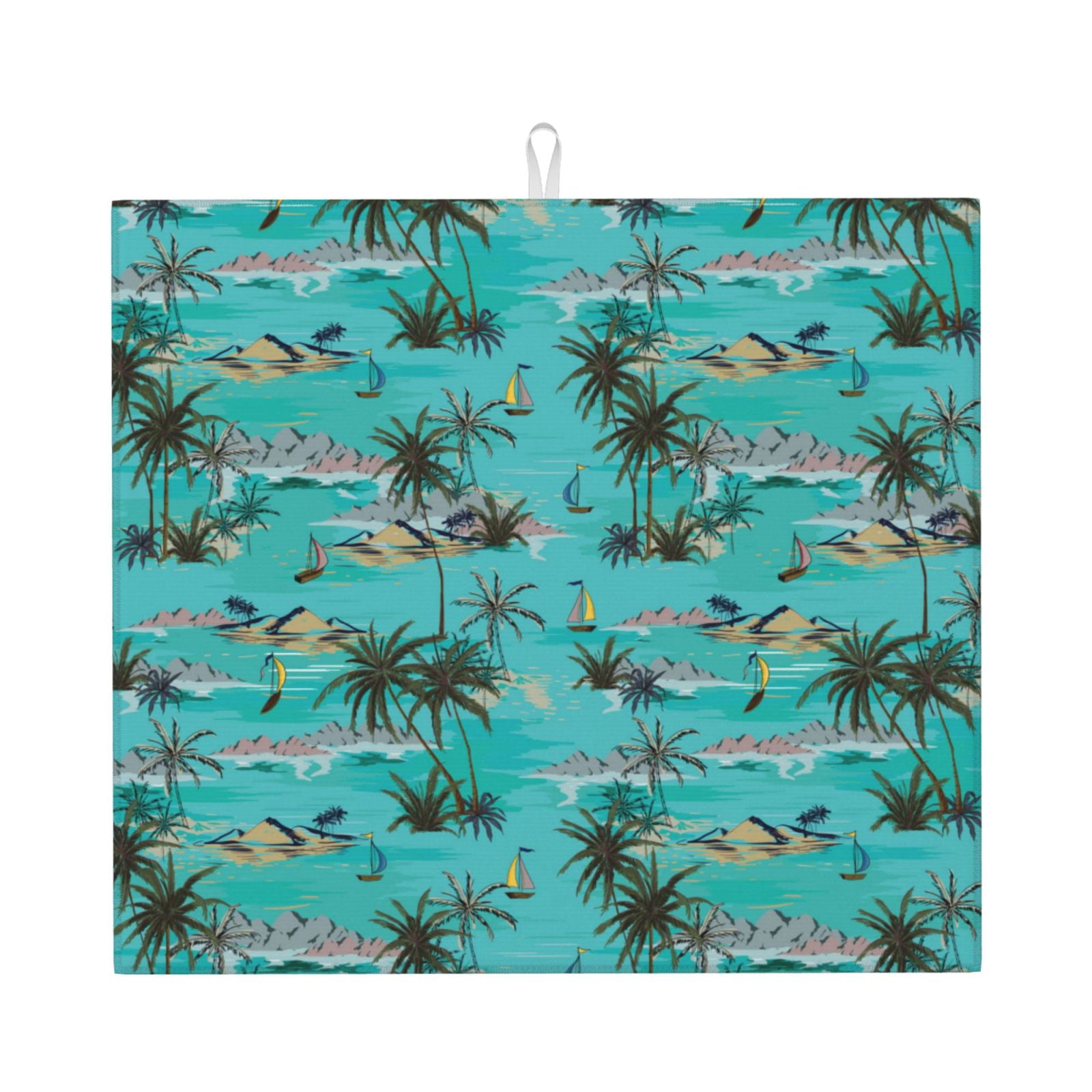 Rocae Hawaii Palms for Drying Mat for Kitchen 16*18 inch Easy to Clean ...