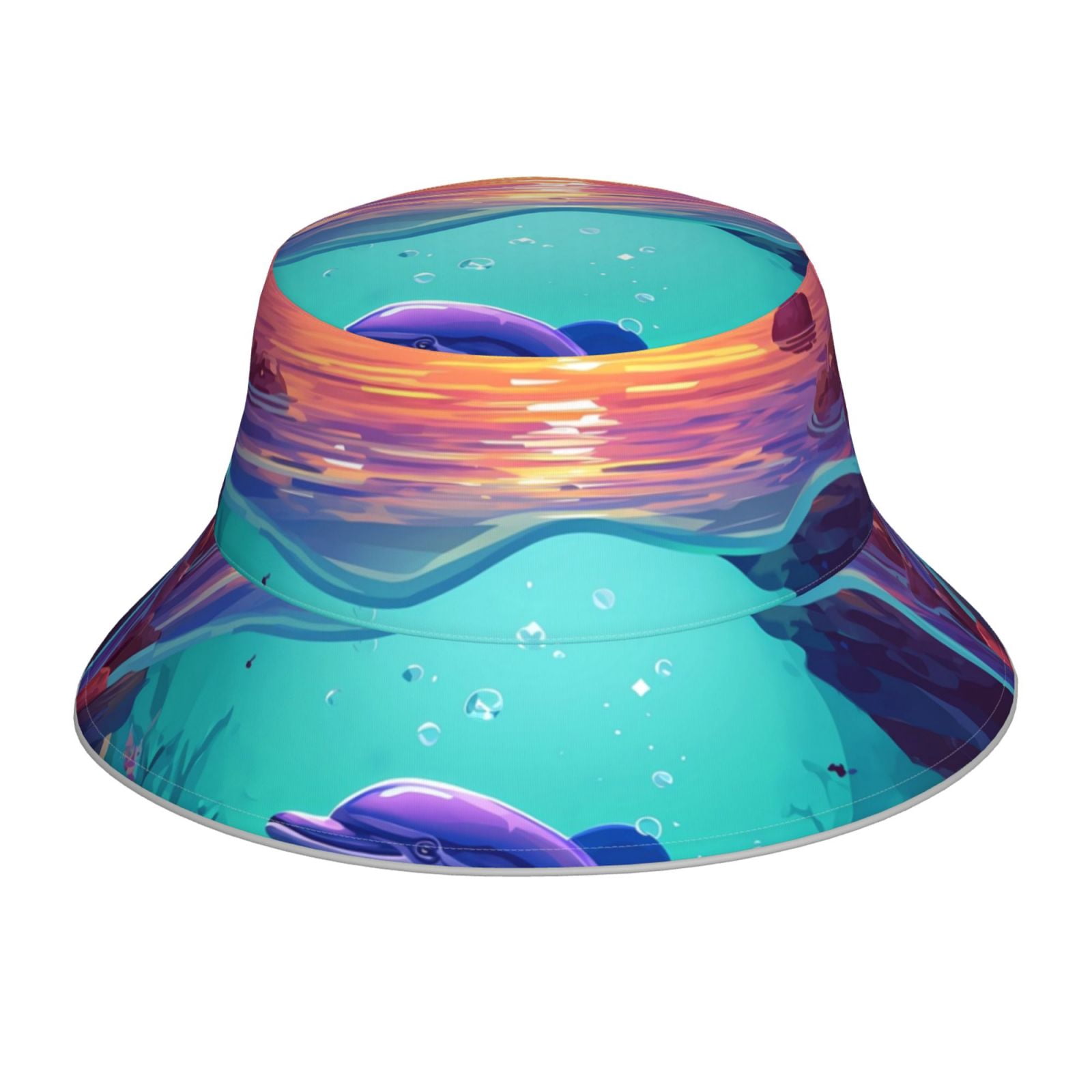 Rocae Hawaiian Island Dolphin for reflective Bucket Hat for Men Women ...