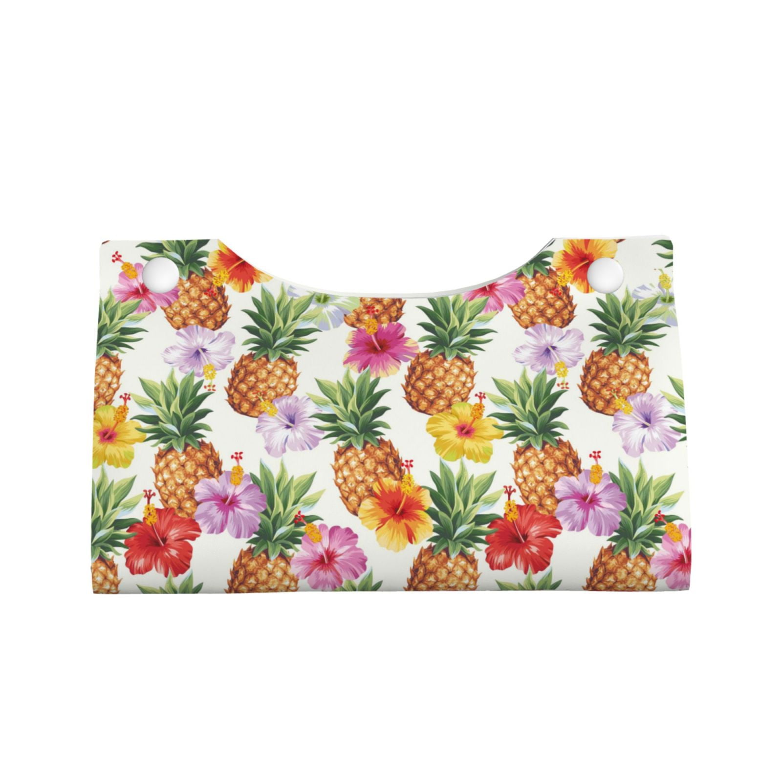 Rocae Hawaiian Pineappl Print Long Tissue Box Lid Durable Leather ...