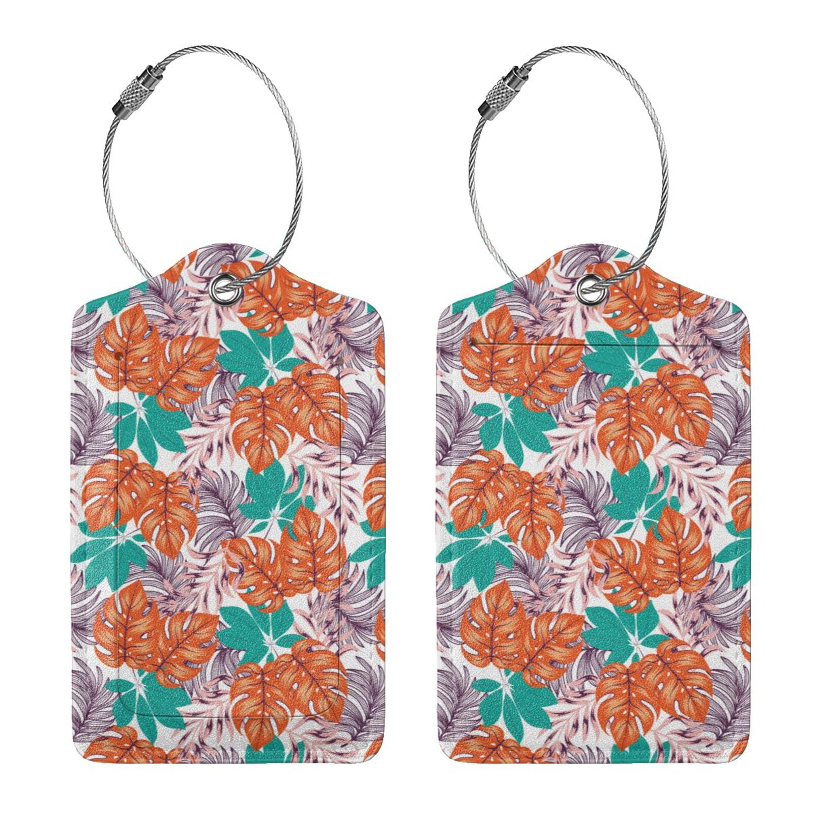 Rocae Hawaiian Style for Leather Luggage Baggage Tags ID Label Privacy ...