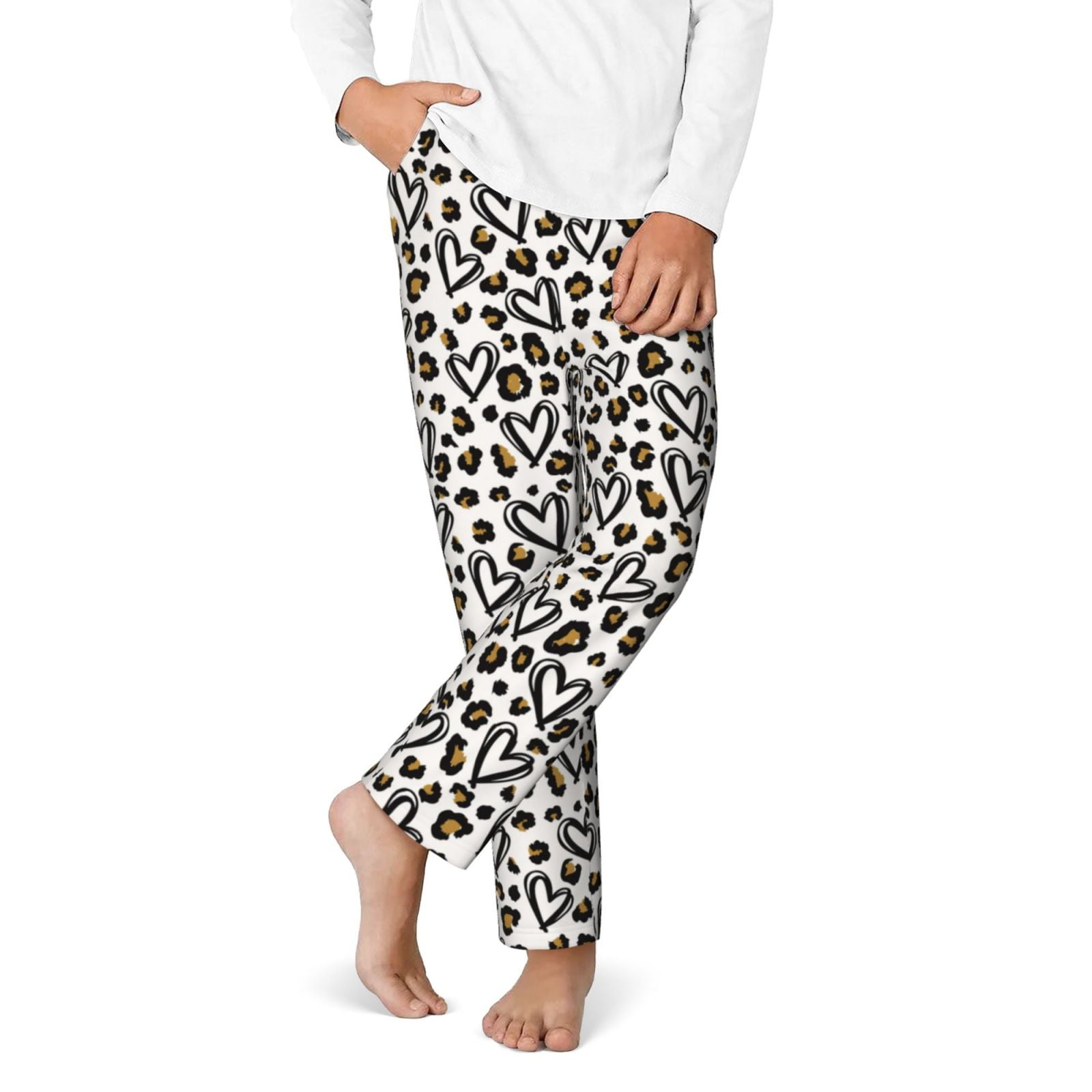 Rocae Heart Leopard for Teenagers' Pajama Pants,Girls lounge pants ...