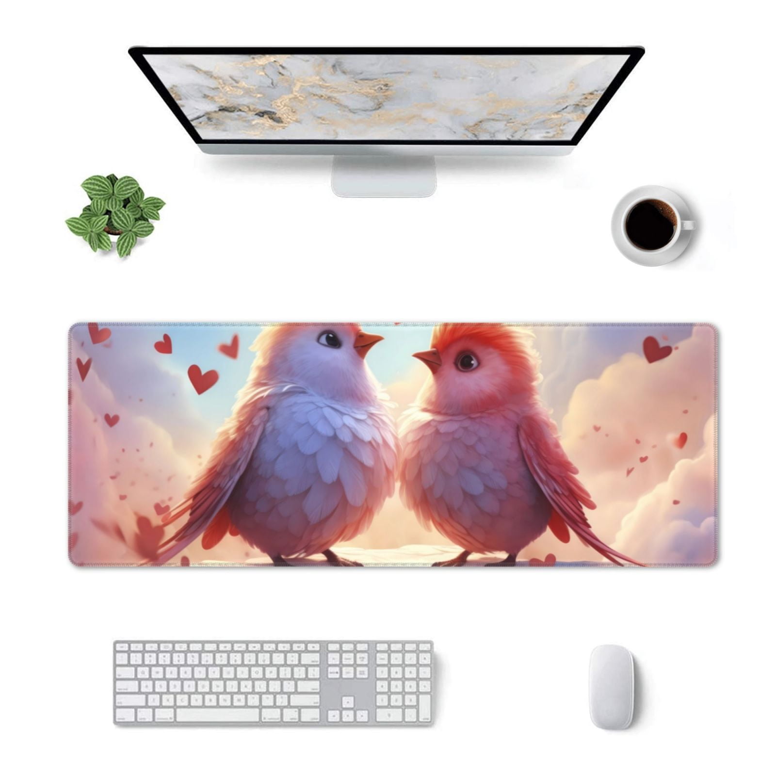 Rocae Heart Sky Bird Couple for Gaming Mouse Pad, Mouse Pad Large ...