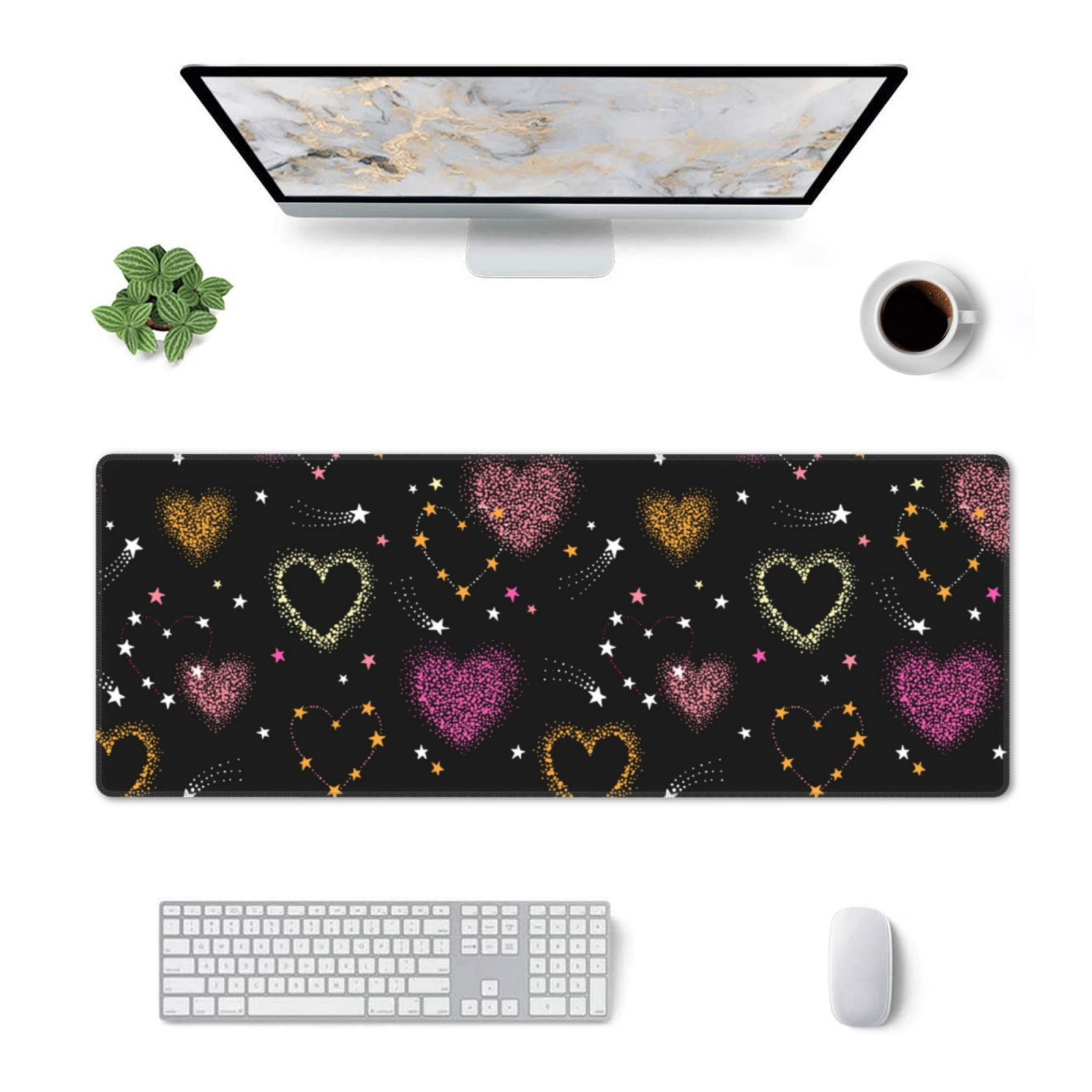 Rocae Heart and Stars for Gaming Mouse Pad, Mouse Pad Large, Office ...