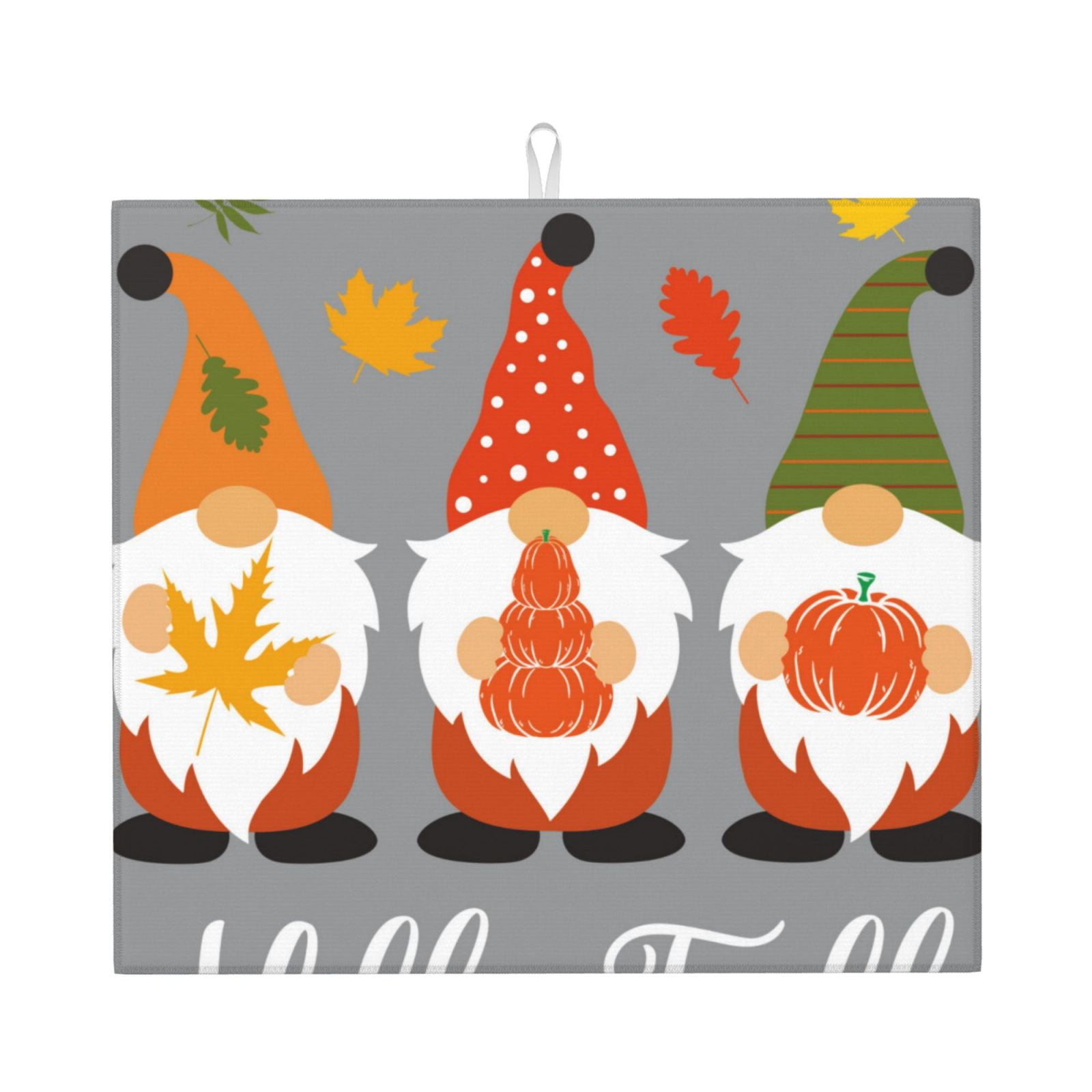 Rocae Hello Fall Gnomes for Drying Mat for Kitchen 16*18 inch Easy to ...