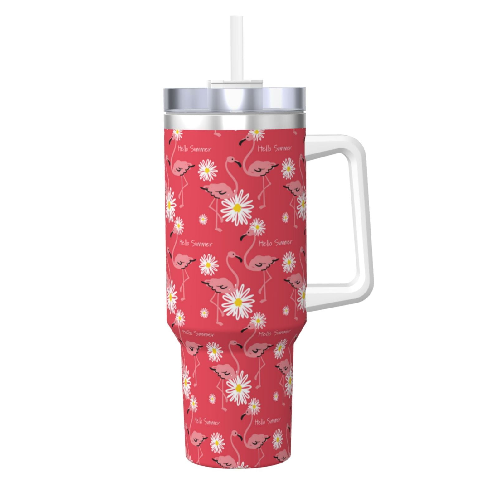 Rocae Hello Summer Flamingo for 40OZ Ice Bully With Handle Keeps Drinks ...