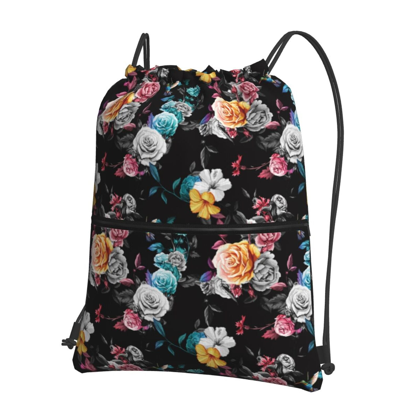 Rocae Hibiscus Rose for Drawstring zipper Backpack Gym Backpack Bag for ...