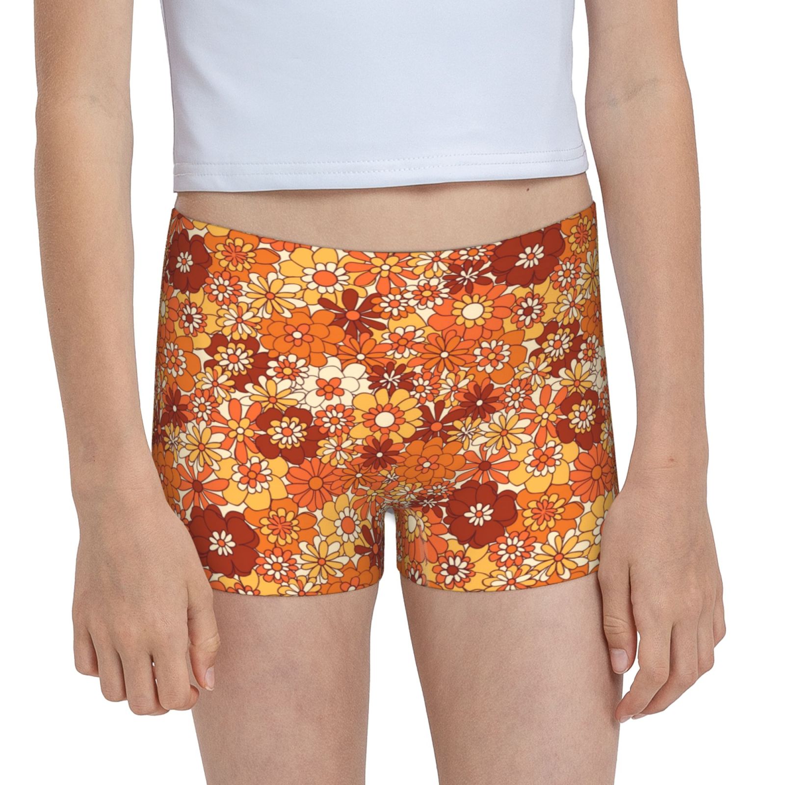 Rocae Hippie Flower for Girls' Cotton Boxer Briefs, Soft Mid-rise ...