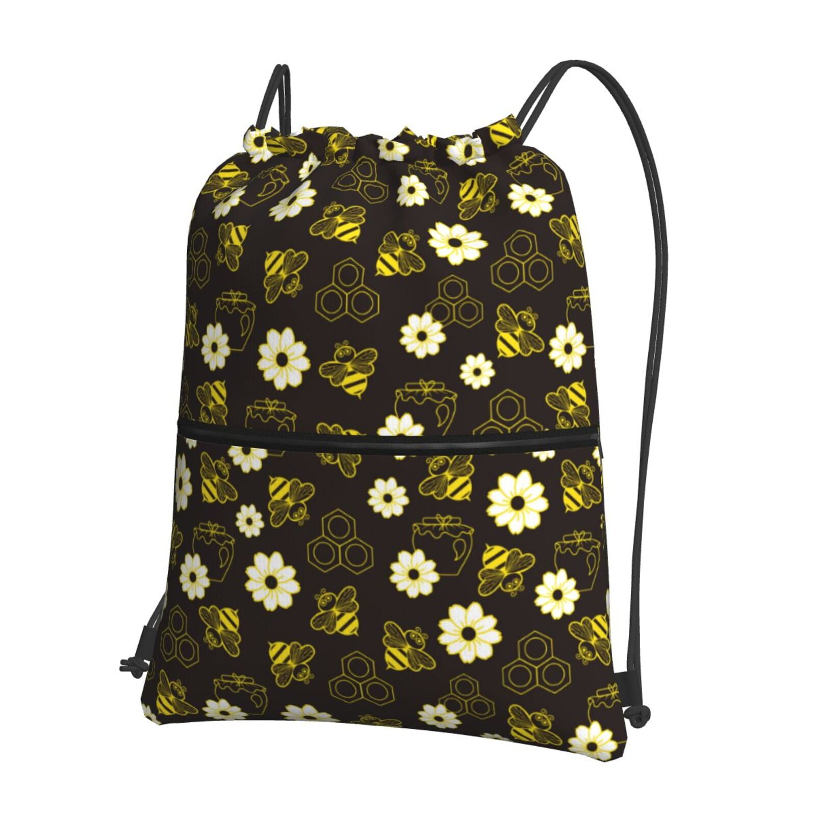Rocae Honey Bees With Flowers for Drawstring zipper Backpack Gym ...