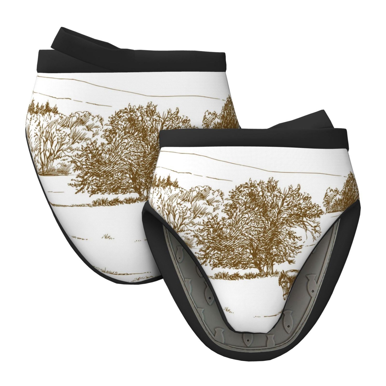 Rocae Horse Rider In Field for Mini Oven Mitts Rubber Oven Glove ...