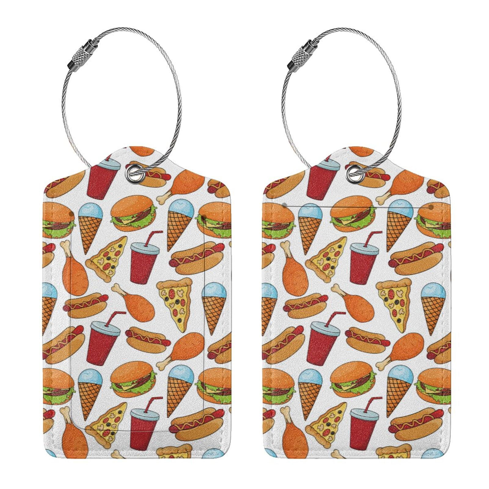 Rocae Hot Dog Burger for Leather Luggage Baggage Tags ID Label Privacy ...