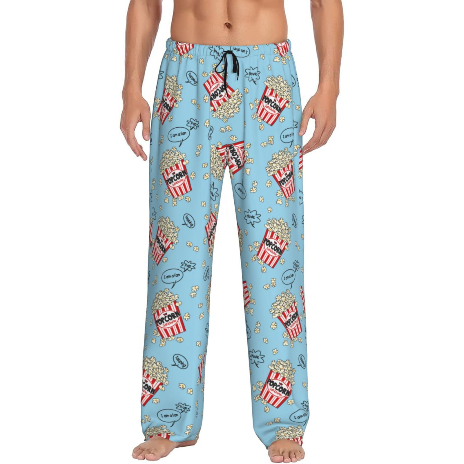 Rocae I Am A Fan Popcorn Mens Pajama Pants Pj Pants Mens Lounge Pants ...