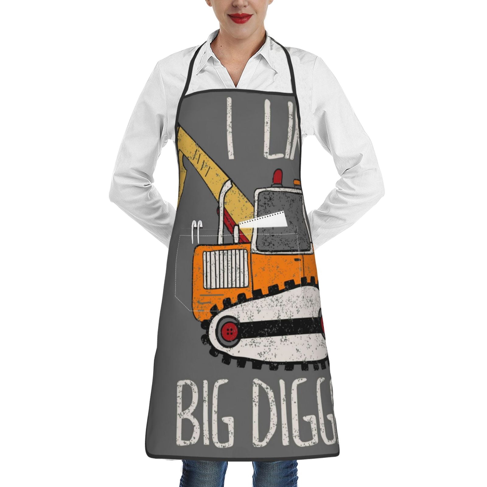 Rocae I Like Big Digger for Kitchen Aprons for Women Adjustable Cooking ...