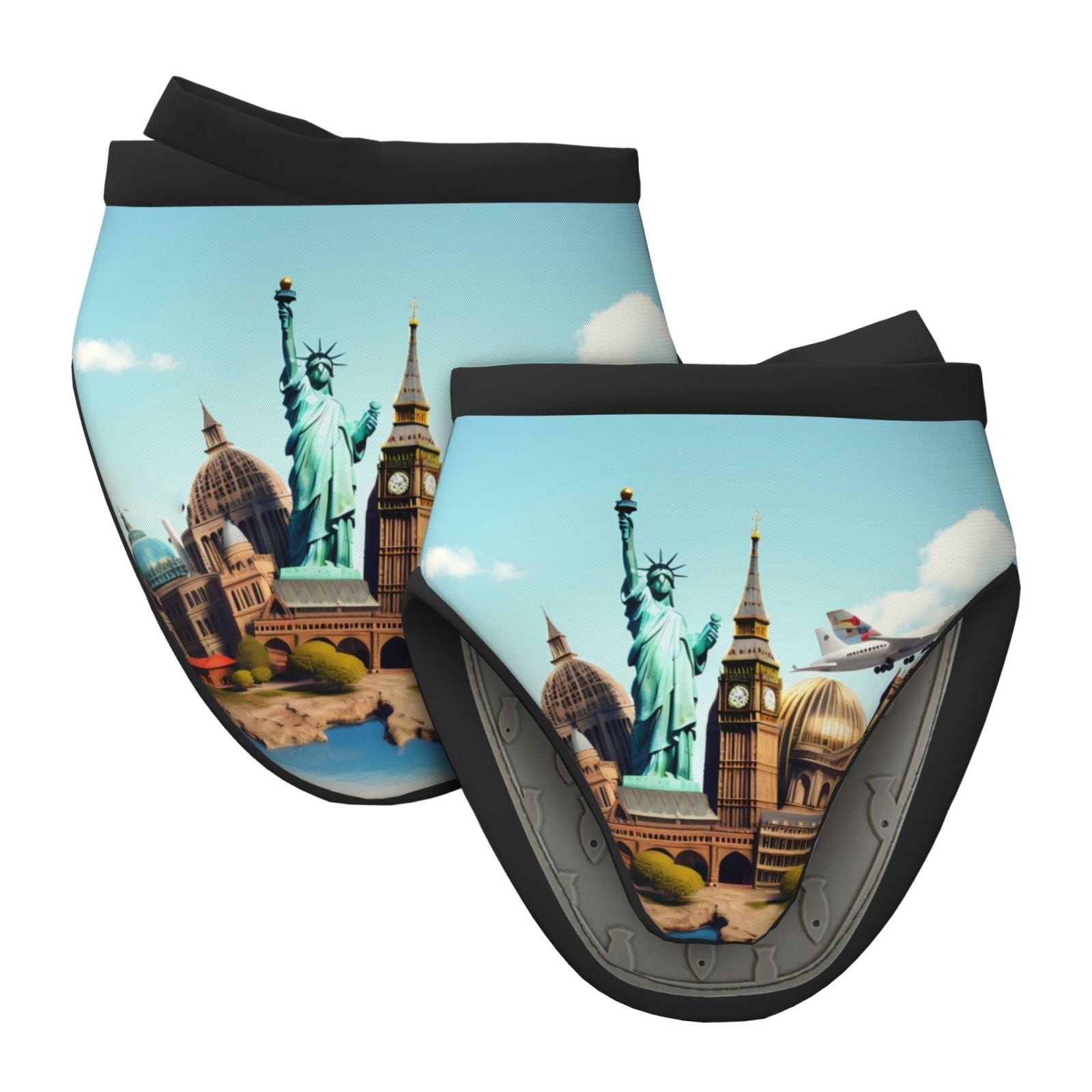 Rocae Iconic Global Landmarks for Mini Oven Mitts Rubber Oven Glove ...