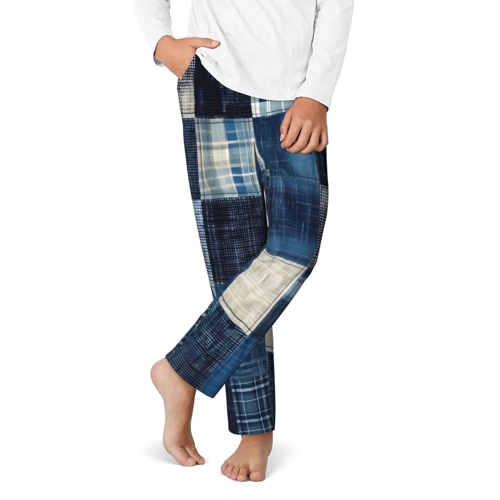 Rocae Indigo Patchwork Quilt for Teenagers' Pajama Pants,Girls lounge ...
