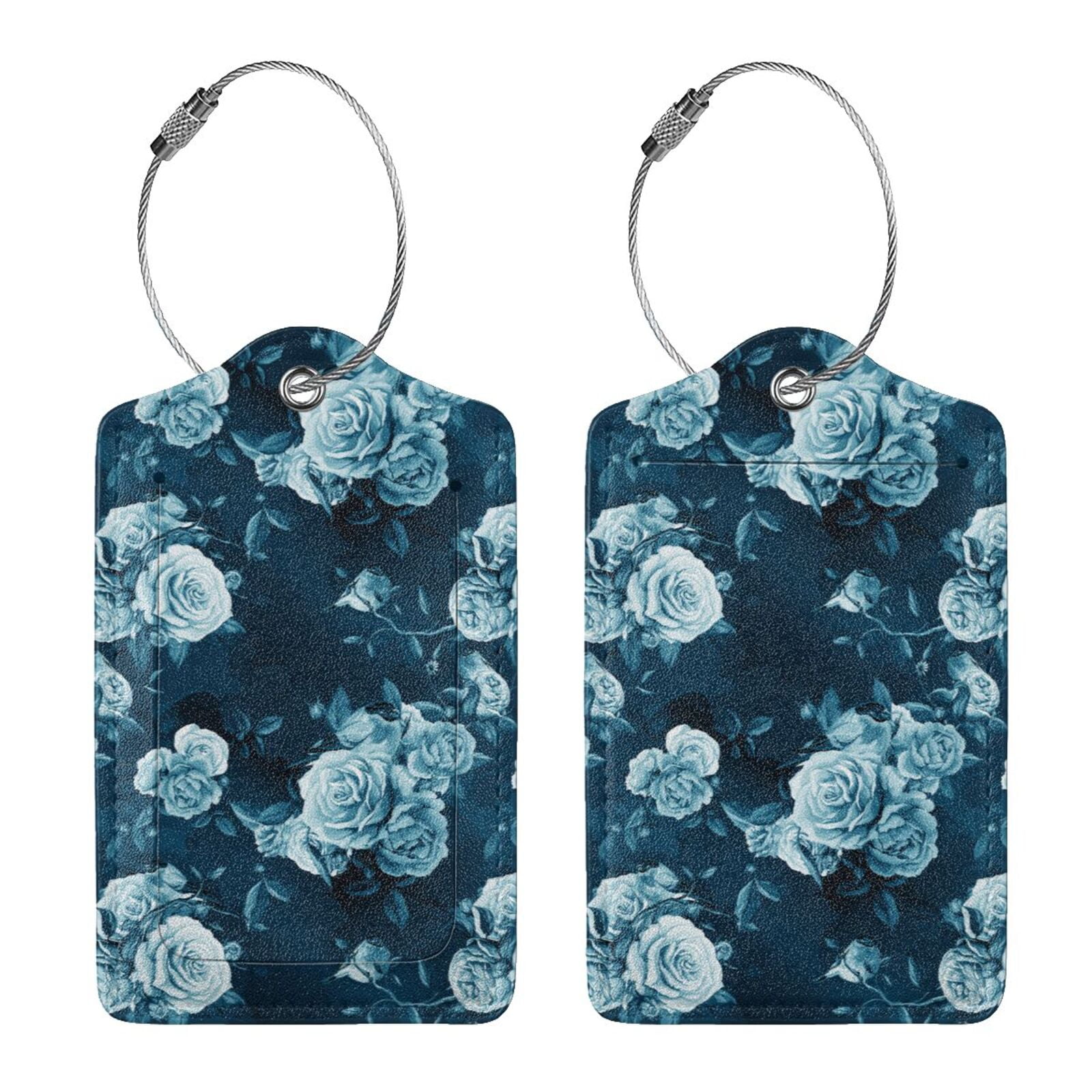 Rocae Ink Rose for Leather Luggage Baggage Tags ID Label Privacy Cover ...