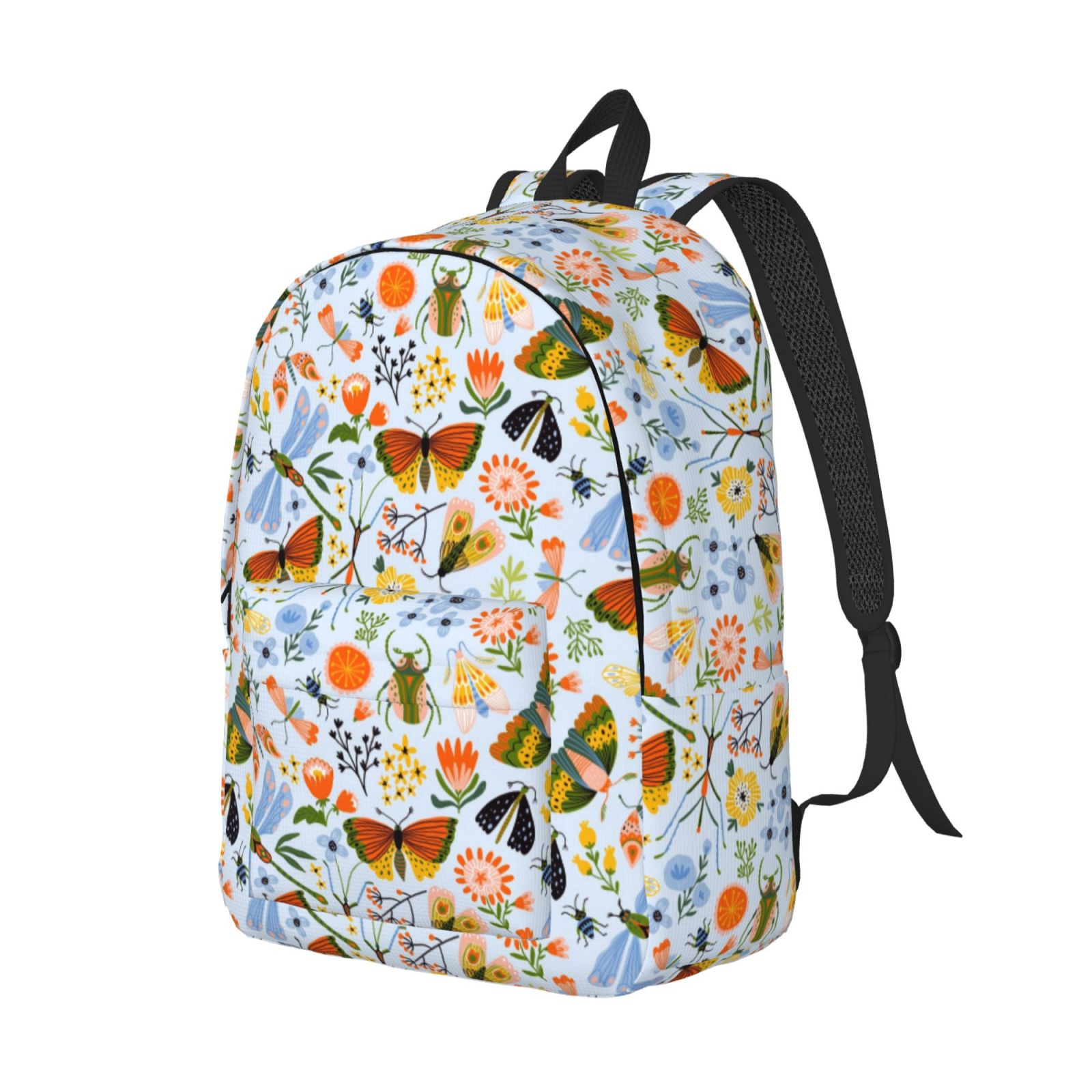 Rocae Insects and Flowers for Durable Canvas Backpack Leisure Large Bag ...