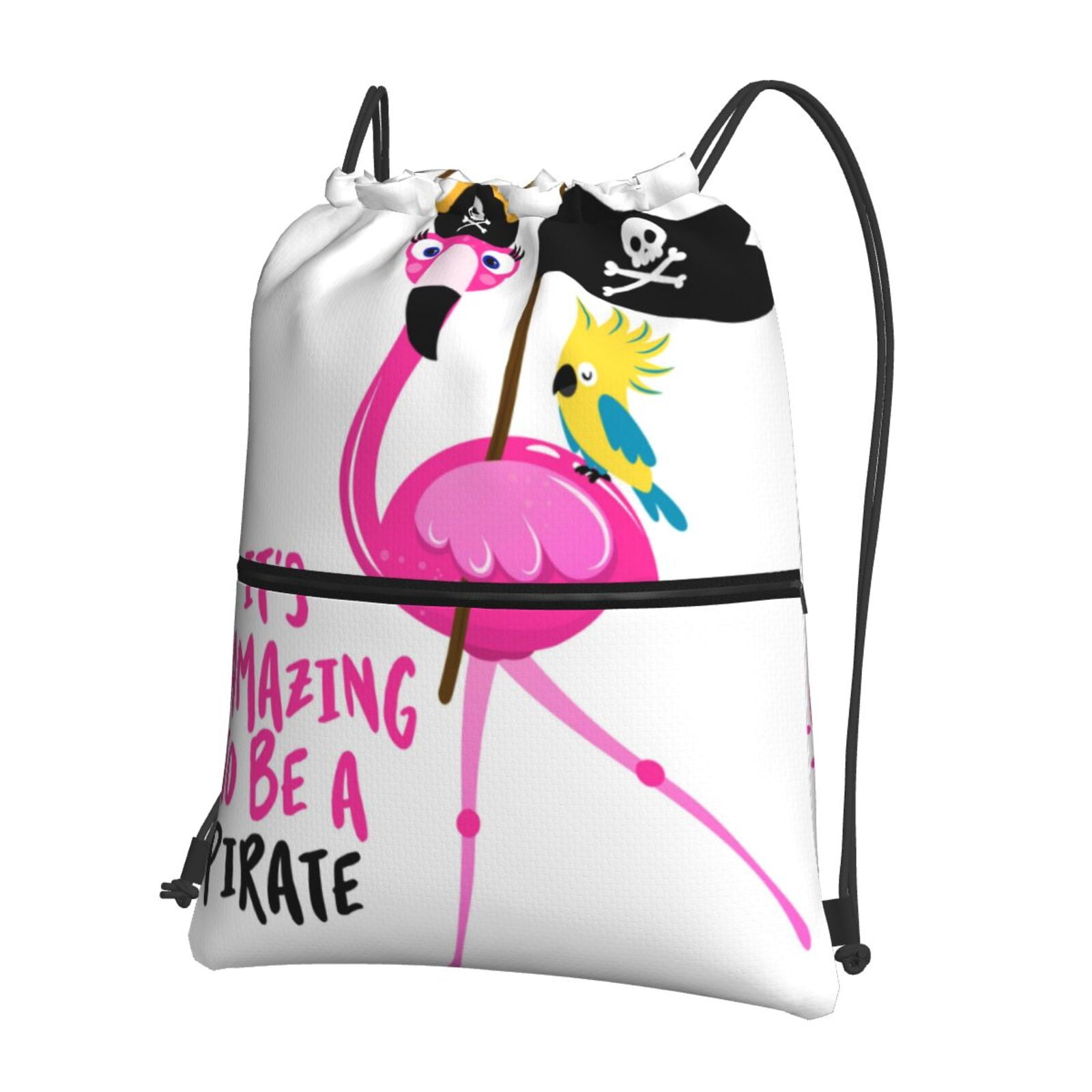 Rocae It'S Flamazing To Be A Pirate for Drawstring zipper Backpack Gym ...