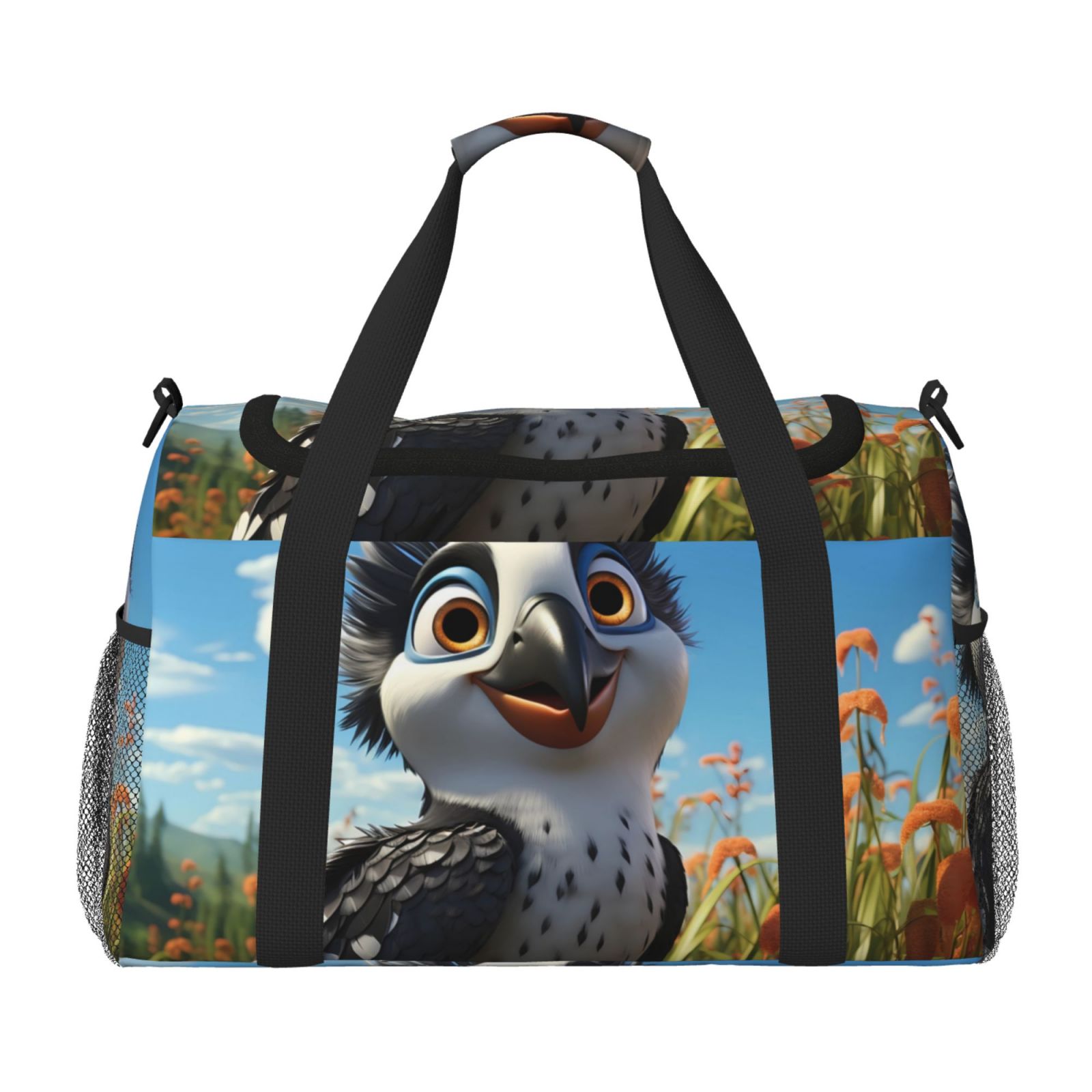 Rocae Joyful Animated Bird Print Hand Travel Bag Travel Duffel Bag and ...