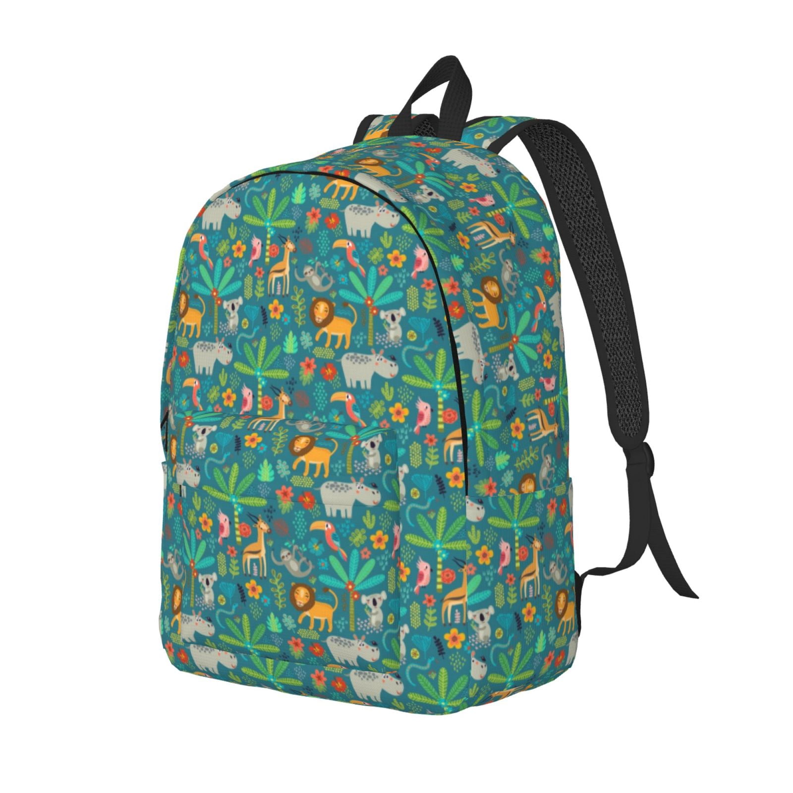 Rocae Jungle Animals for Canvas College Laptop Backpack for Men Women ...