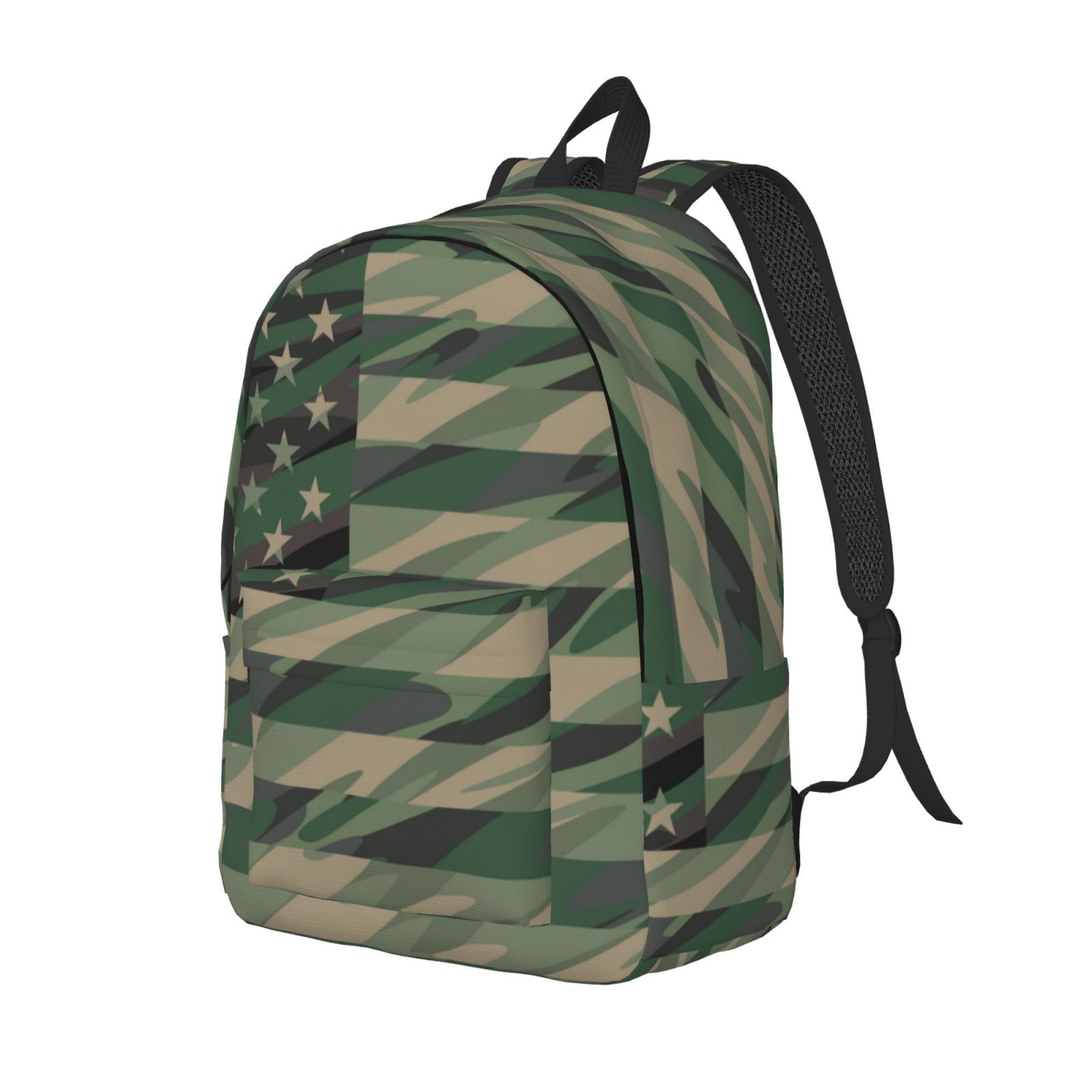 Rocae Jungle Green Camo USA Flag for Canvas College Laptop Backpack for ...
