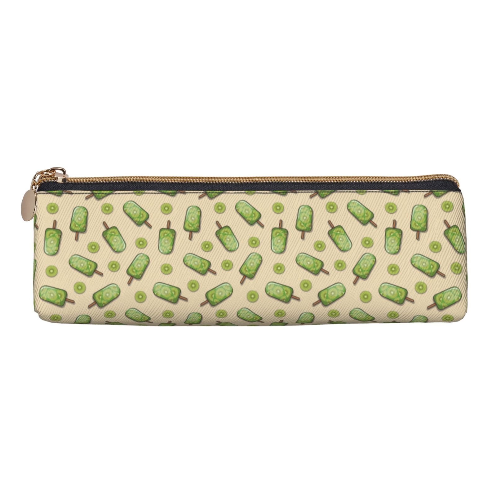 Rocae Kiwi Ice Cream for Leather Pencil Case - Zippered Pen Case ...