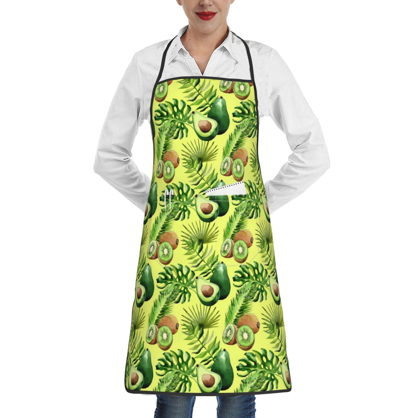 Rocae Kiwi and Avocado for Kitchen Aprons for Women Adjustable Cooking ...