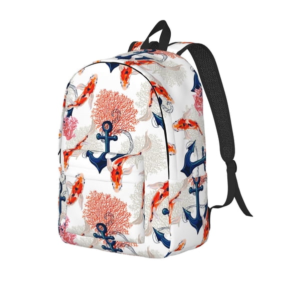 Rocae Koi Fish And Corals for Canvas College Laptop Backpack for Men ...