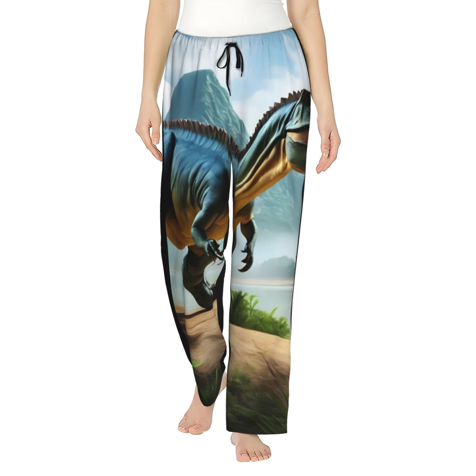 Rocae Lake Forest Dinosaur A for Women's Pajama Pants Pj Pants Lounge ...