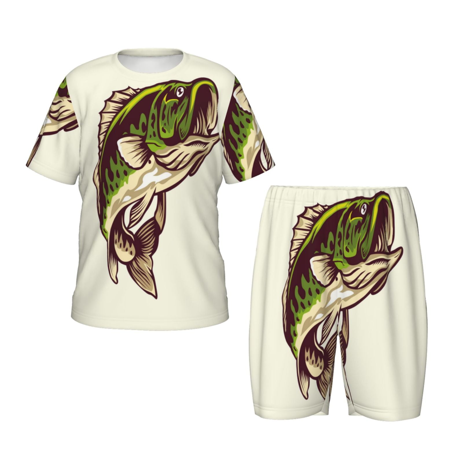 Rocae Largemouth Bass Fish (3) for Short-Sleeved Summer Pajama Set for ...