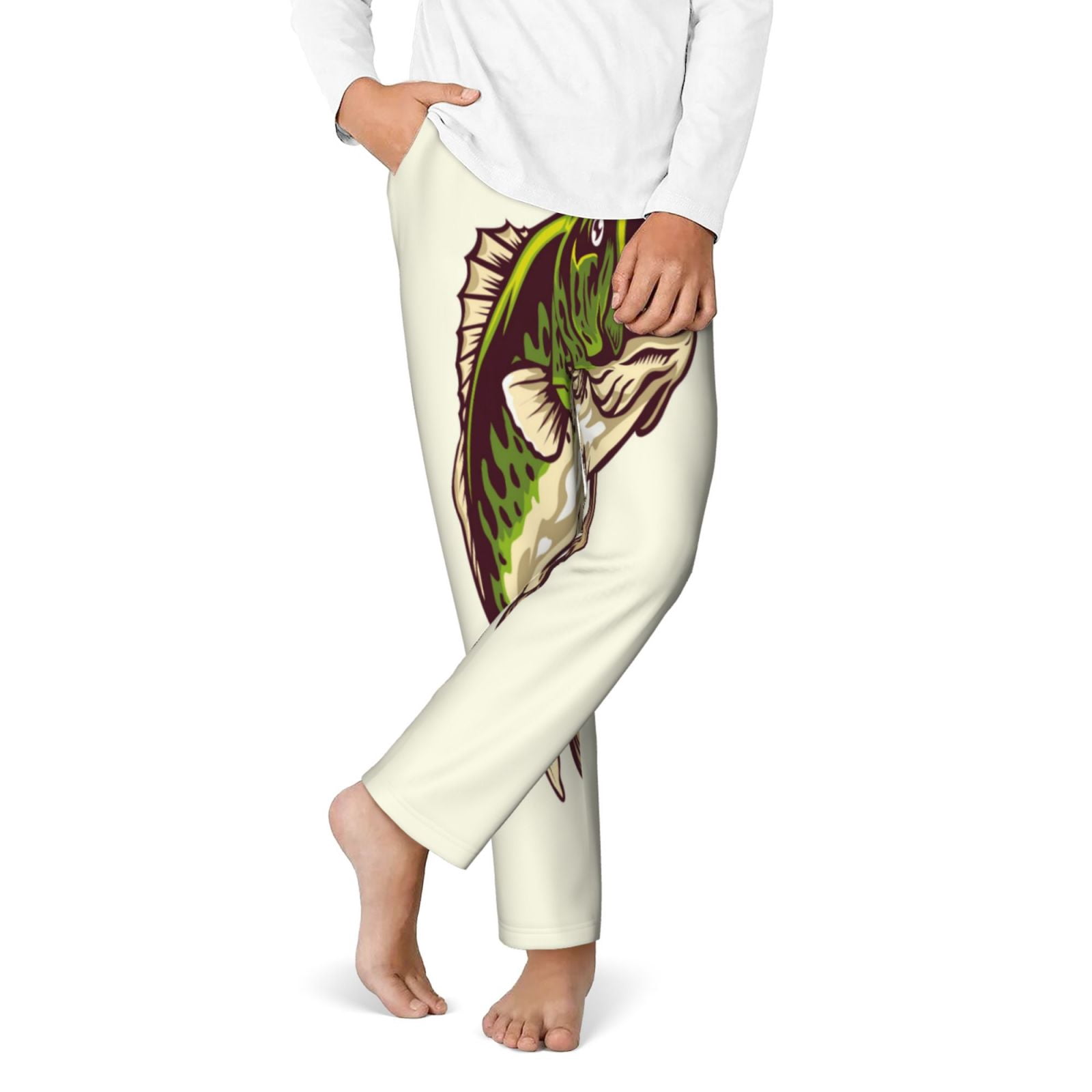 Rocae Largemouth Bass Fish (3) for Teenagers' Pajama Pants,Girls lounge ...