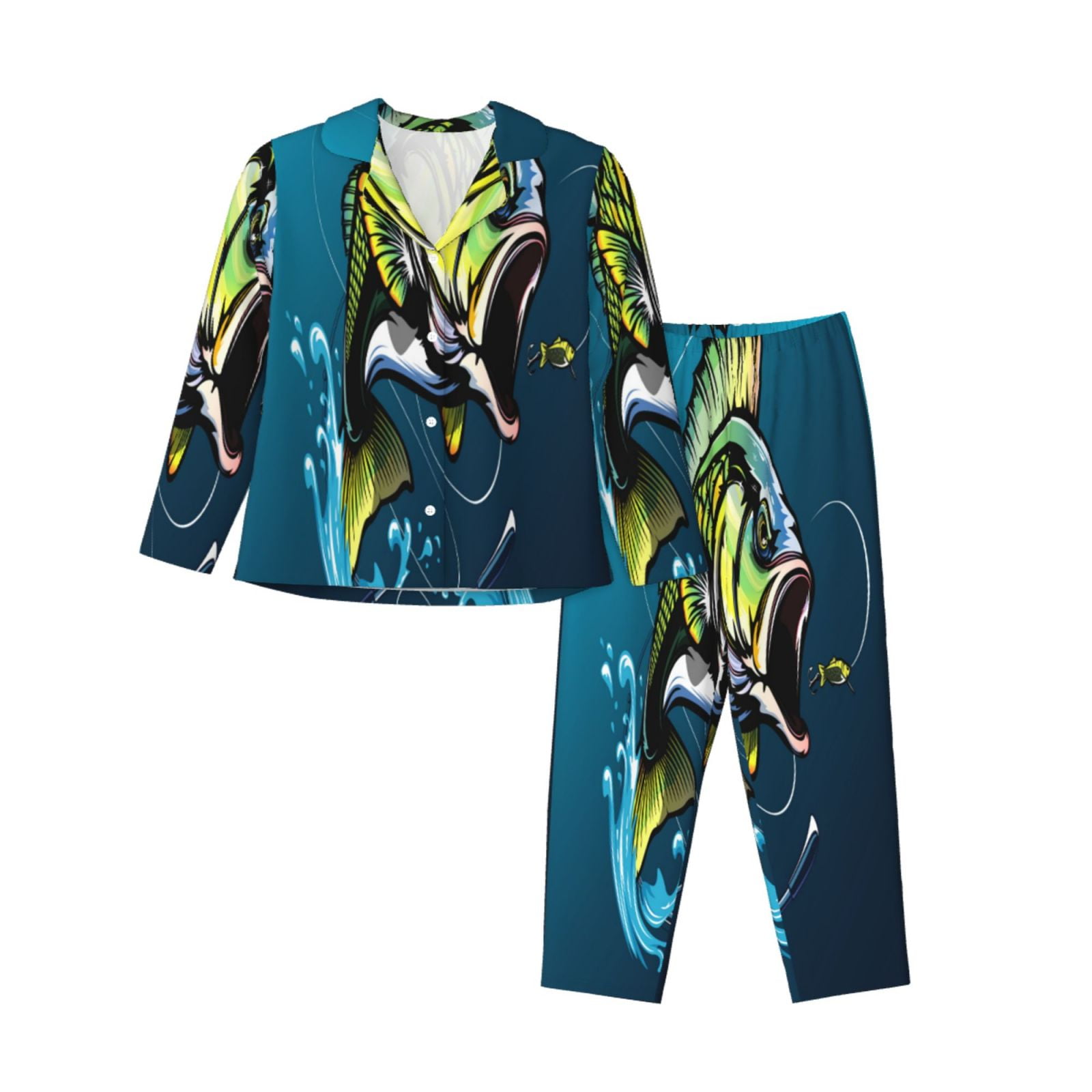 Rocae Largemouth Bass Fish for Pajamas for Women Set Lounge Sets Women ...
