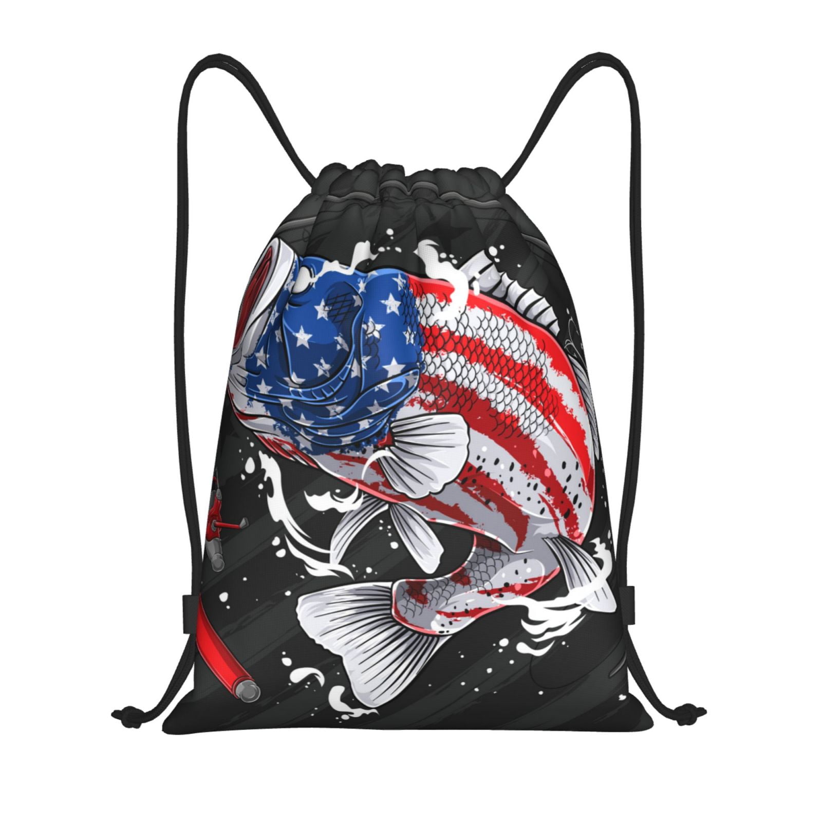 Rocae Largemouth Bass Fish in USA for Gym Bag Drawstring Bags Gym ...