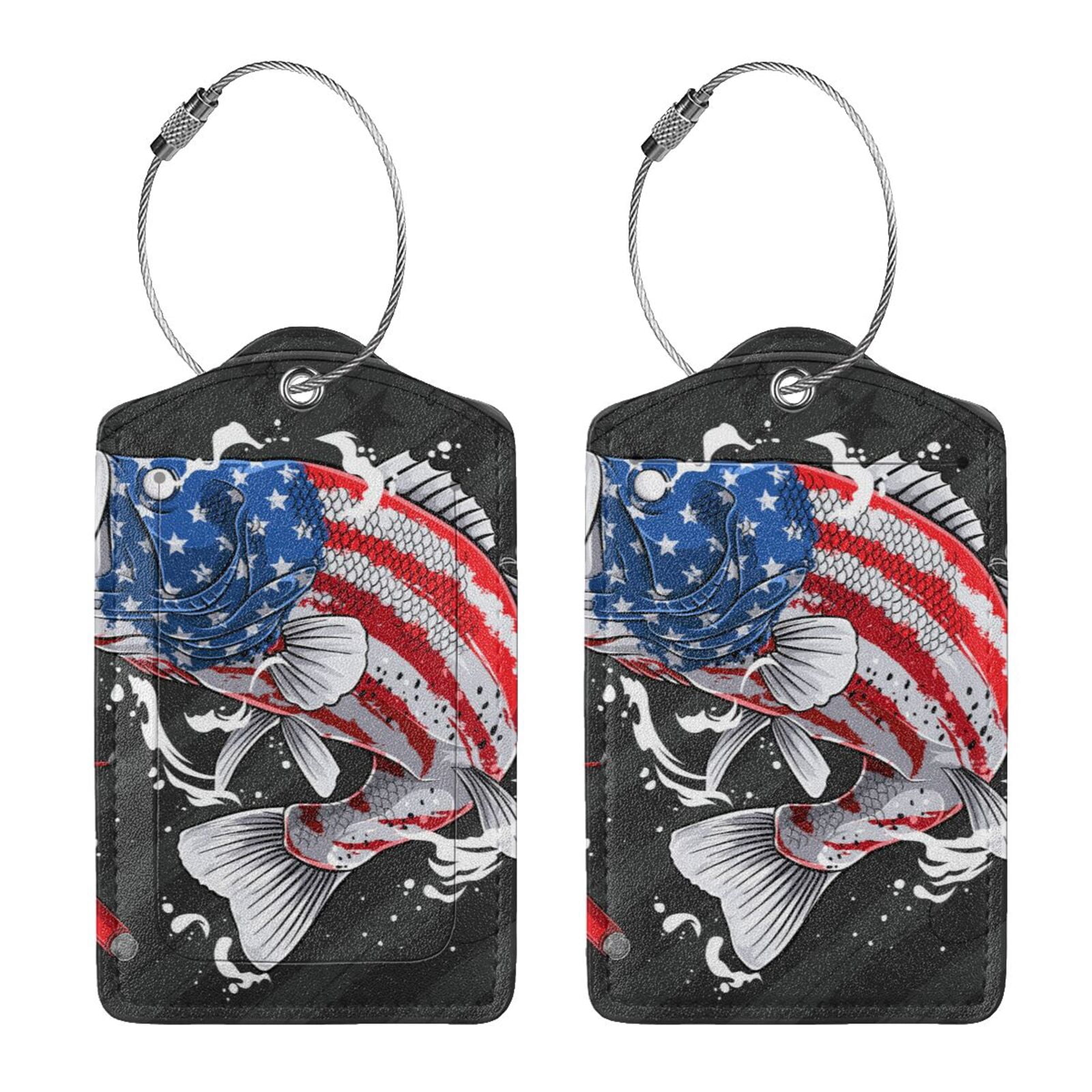Rocae Largemouth Bass Fish in USA for Leather Luggage Baggage Tags ID ...