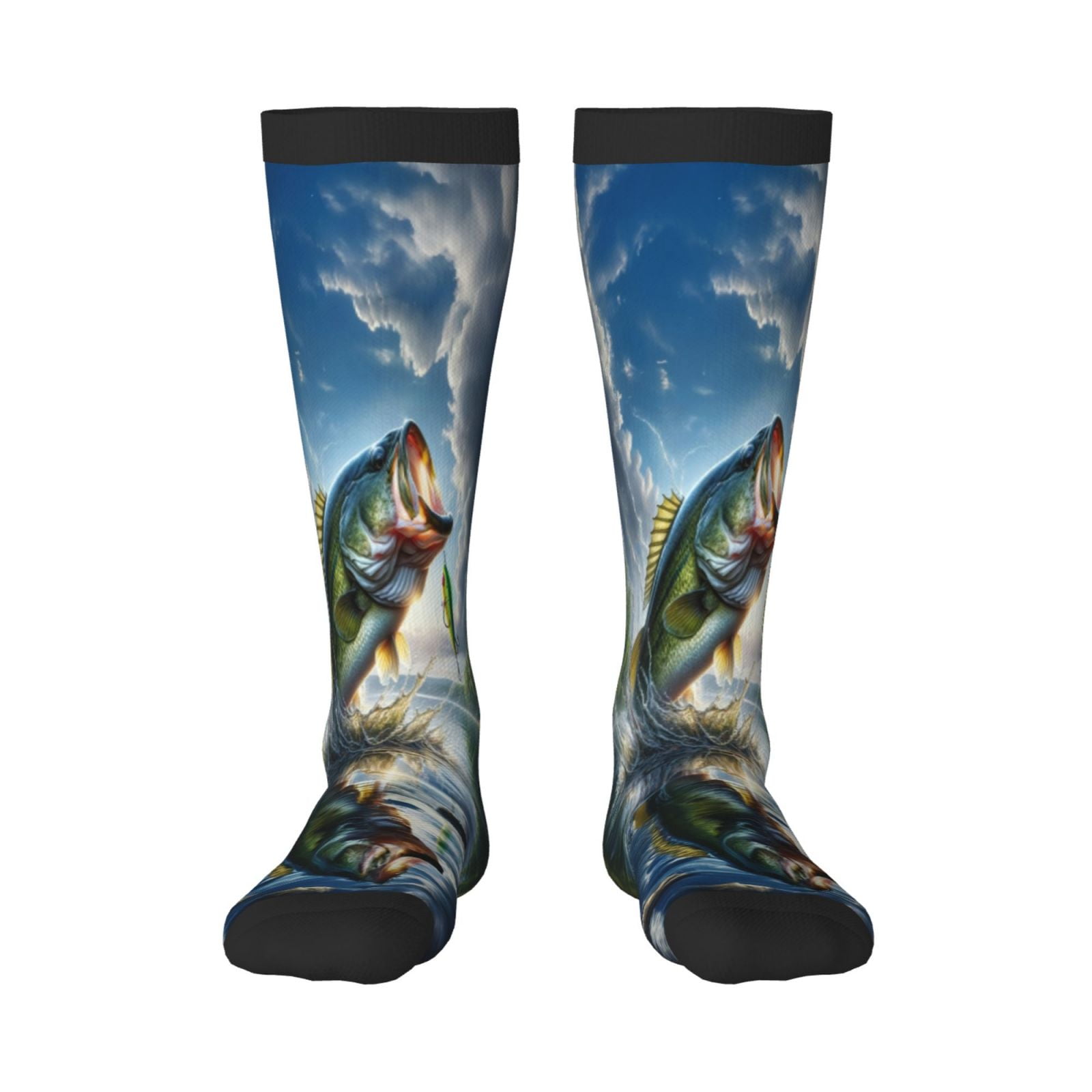 Rocae Largemouth Bass Jumping Out of The Water for Novelty Casual ...