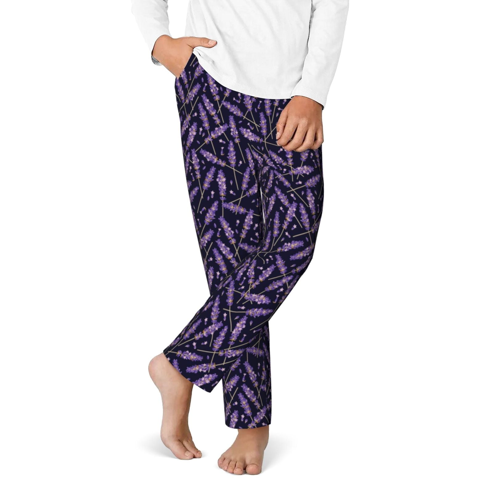 Rocae Lavender Flowers for Teenagers' Pajama Pants,Girls lounge pants ...