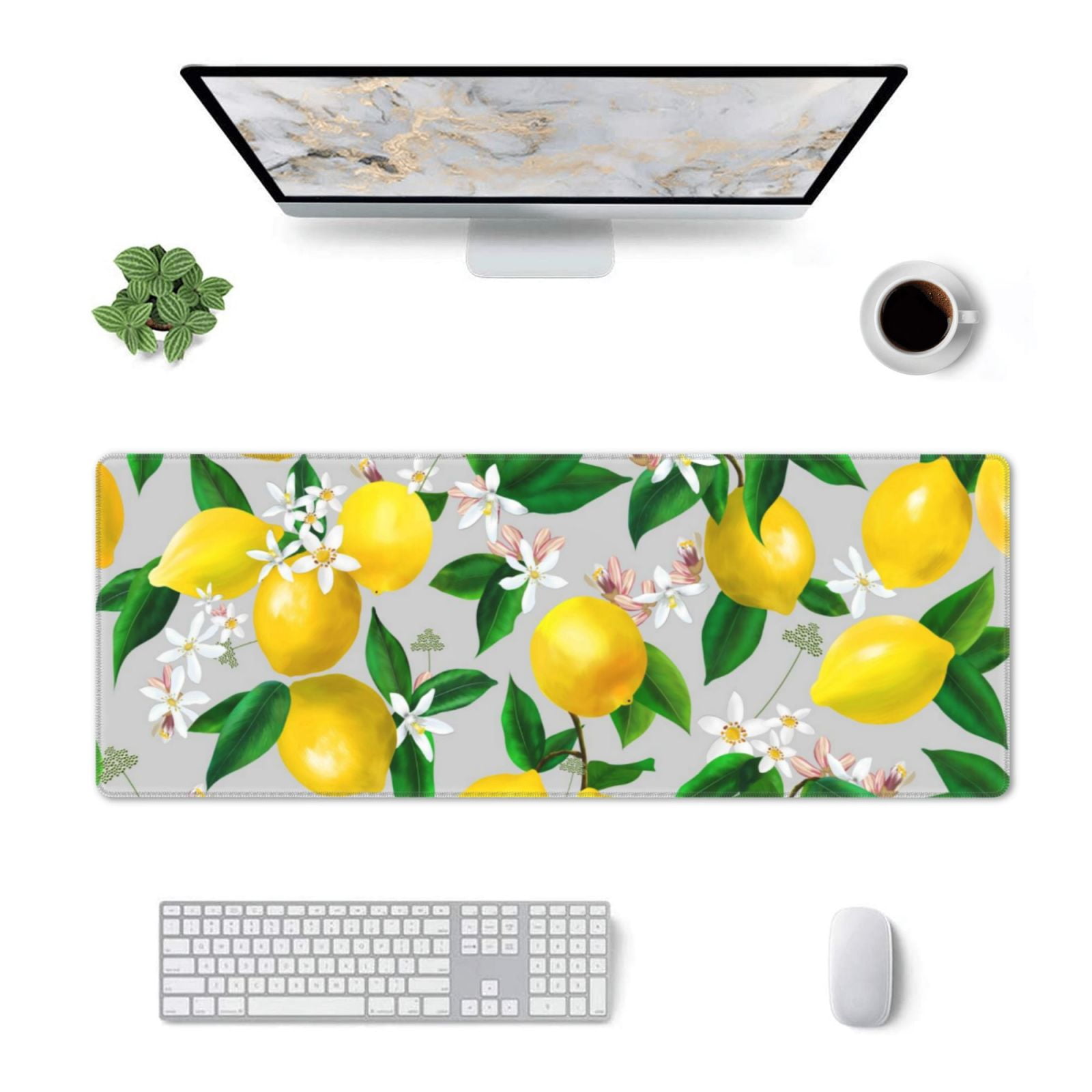 Rocae Lemon Seamless Pattern Oil Painting Effect for Gaming Mouse Pad ...