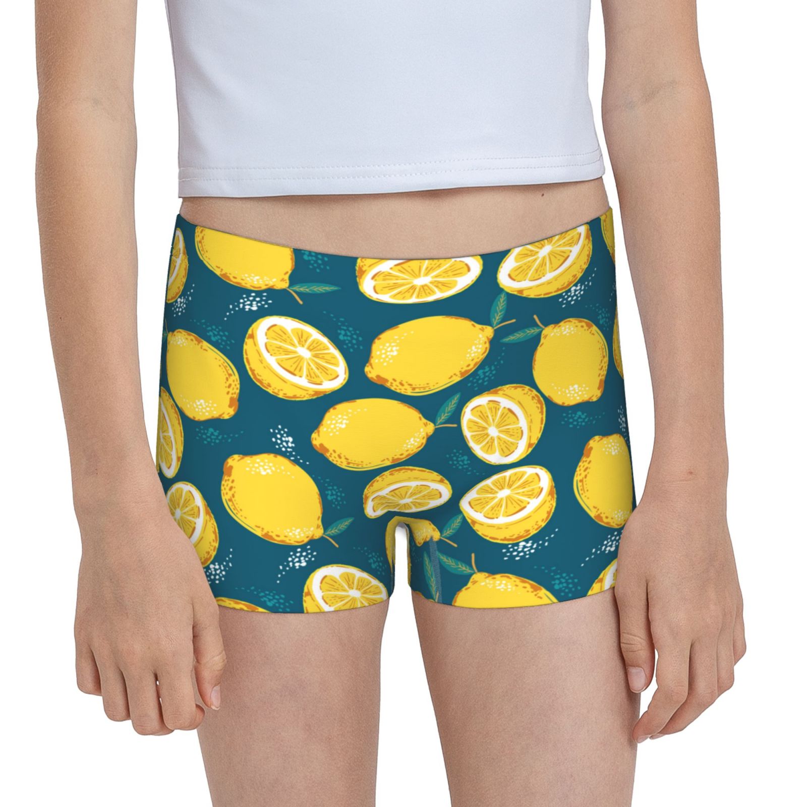 Rocae Lemon for Girls' Cotton Boxer Briefs, Soft Mid-rise Panties-Large ...